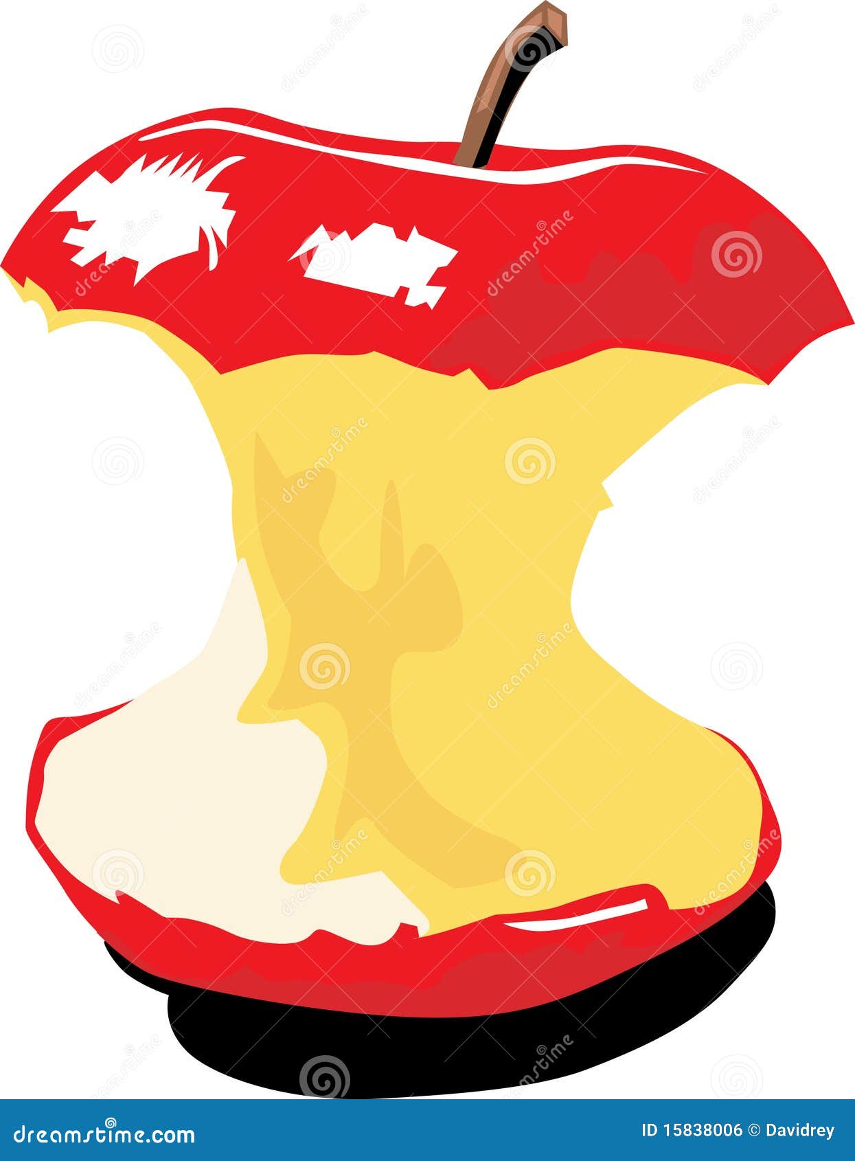 Bitten apple color stock vector. Illustration of drawing - 15838006
