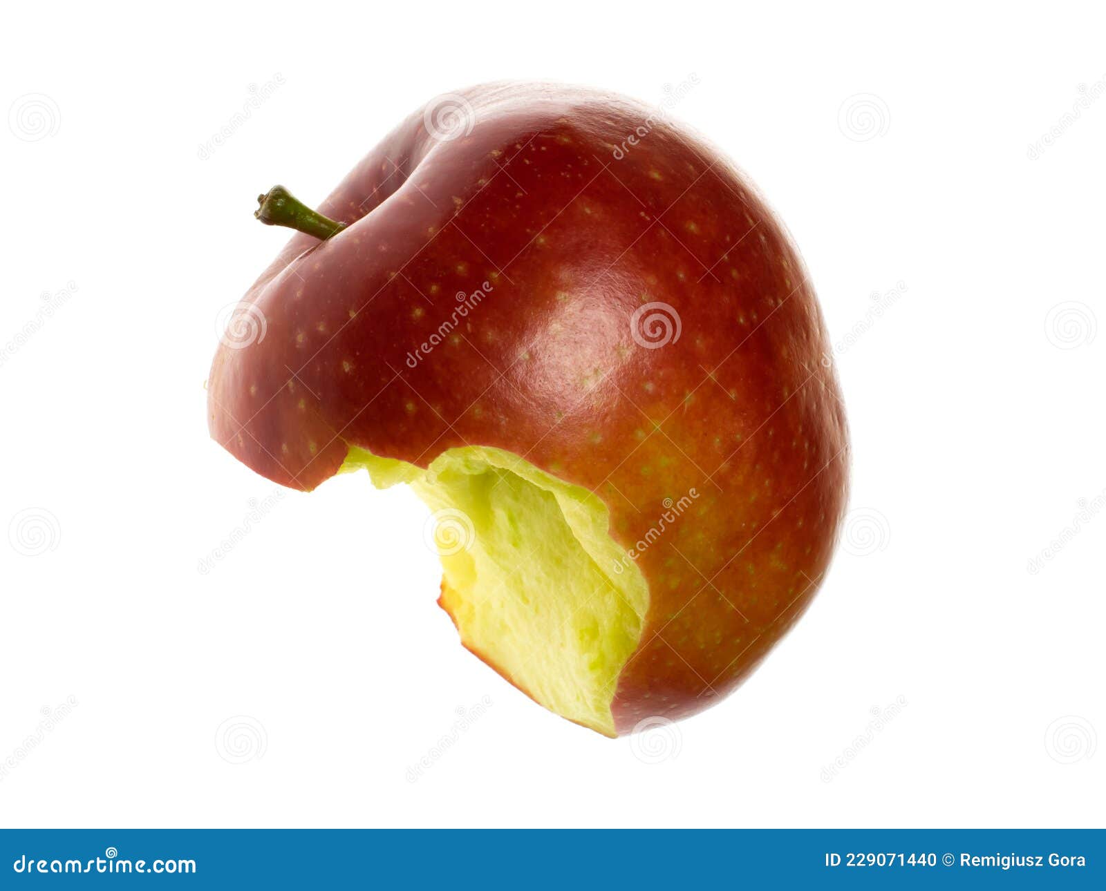 Bitten Apple, Core Isolated on a White Background Stock Photo - Image ...