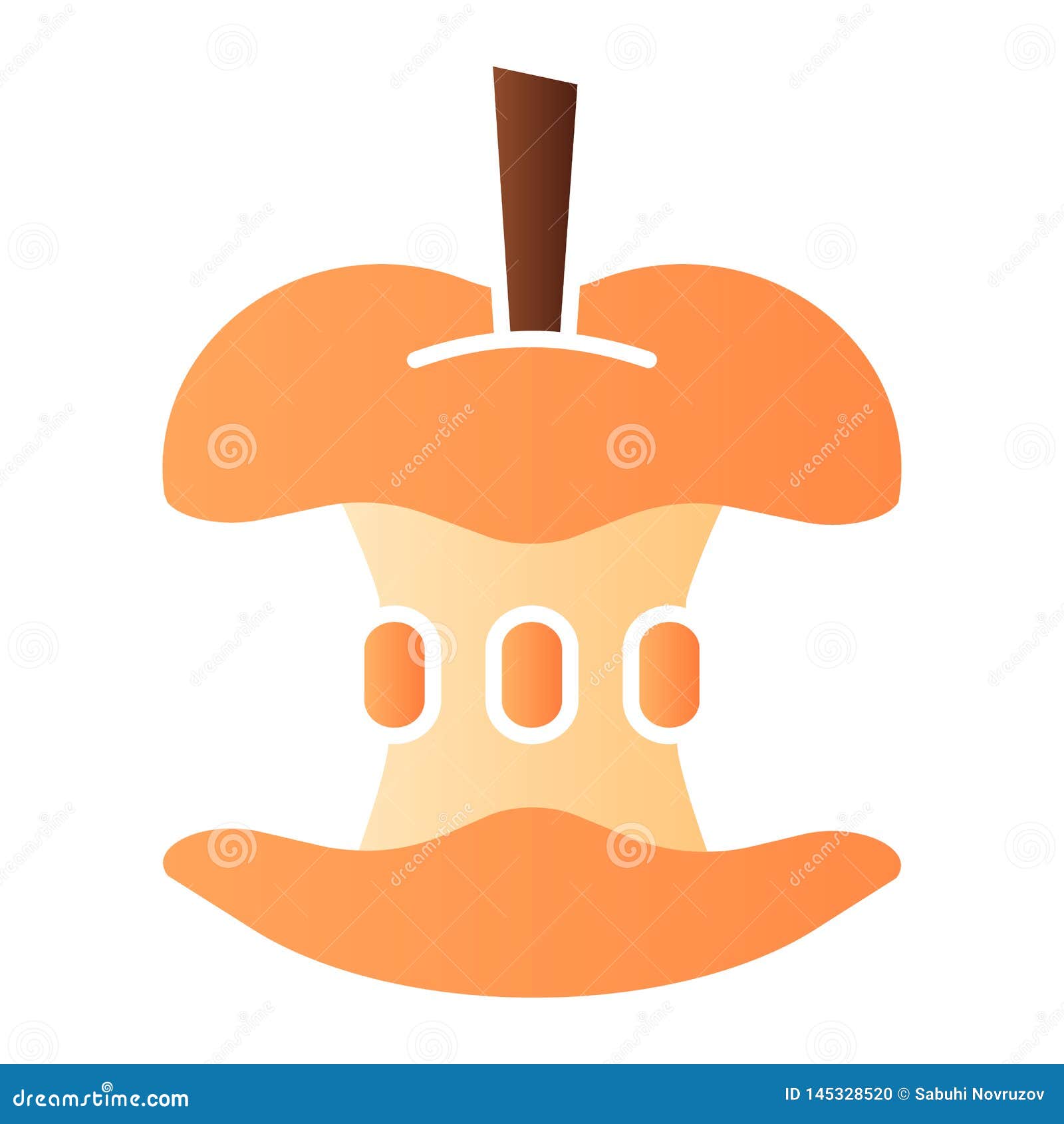 Bitten Apple Flat Icon. Apple Core Color Icons in Trendy Flat Style ...