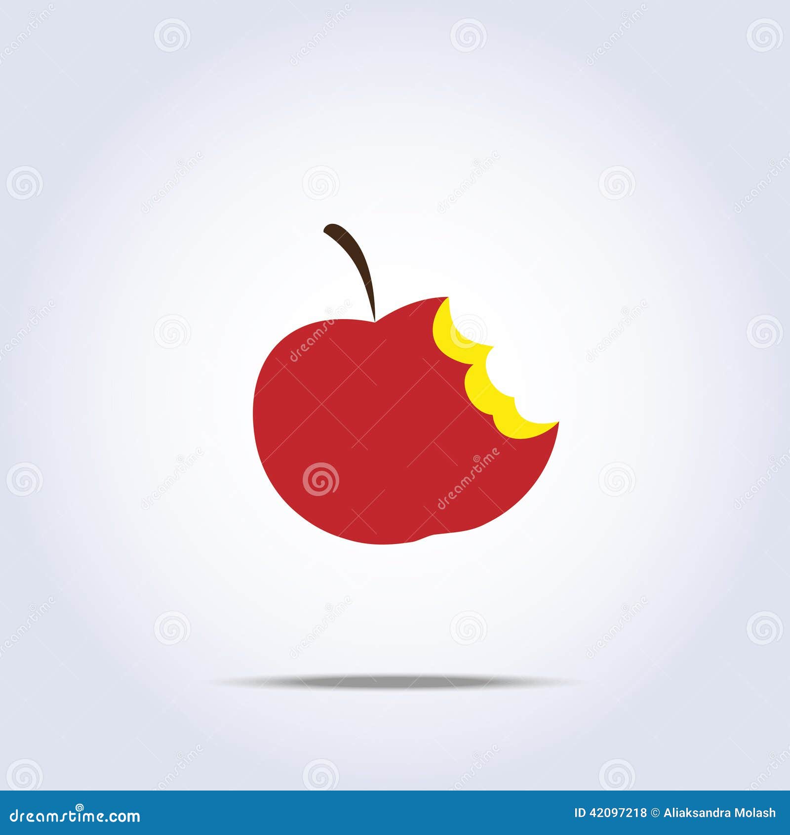 Bitten apple icon stock vector. Illustration of ripe - 42097218