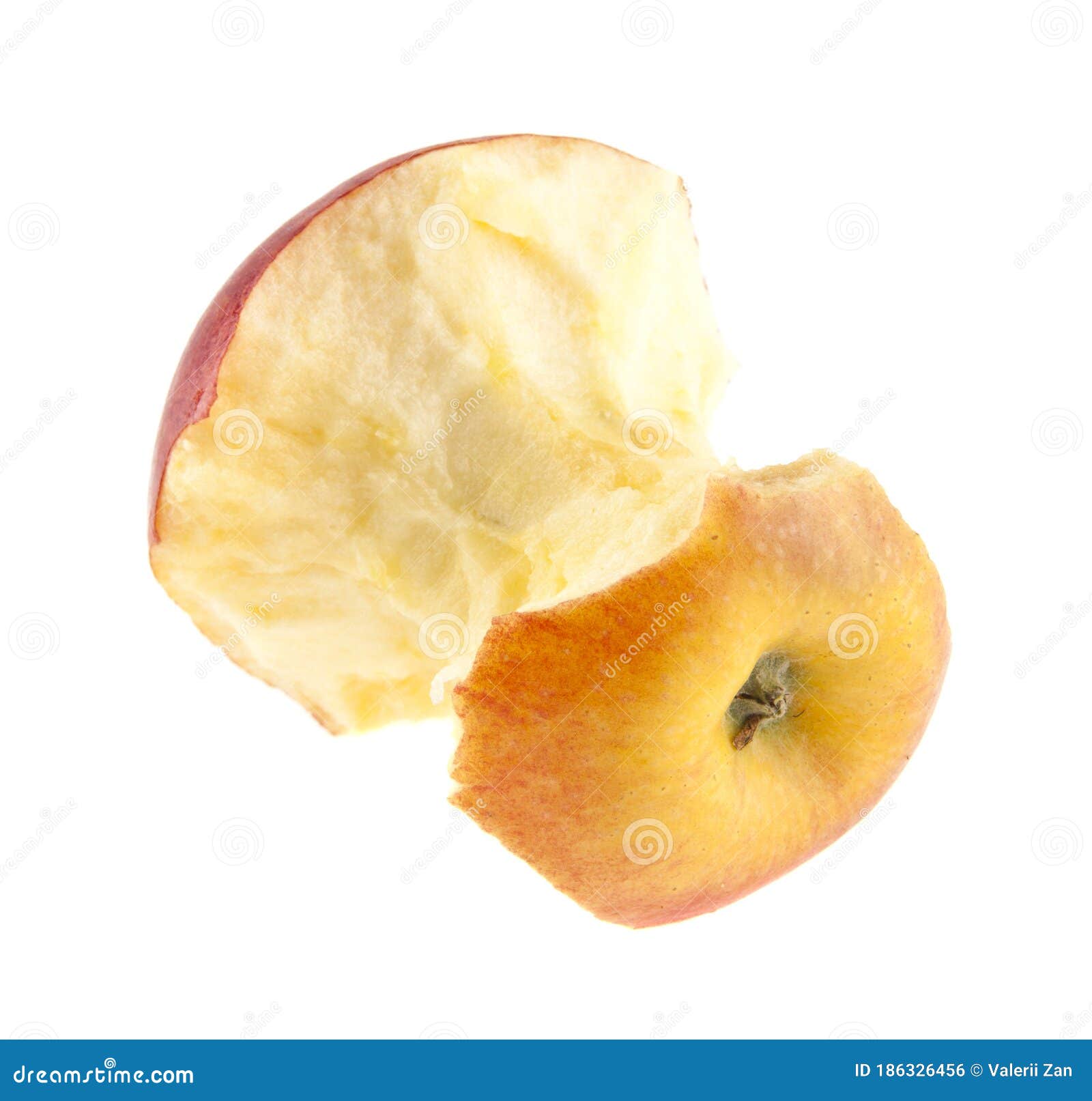 Bitten Apple Isolated on White Background Stock Photo - Image of ...
