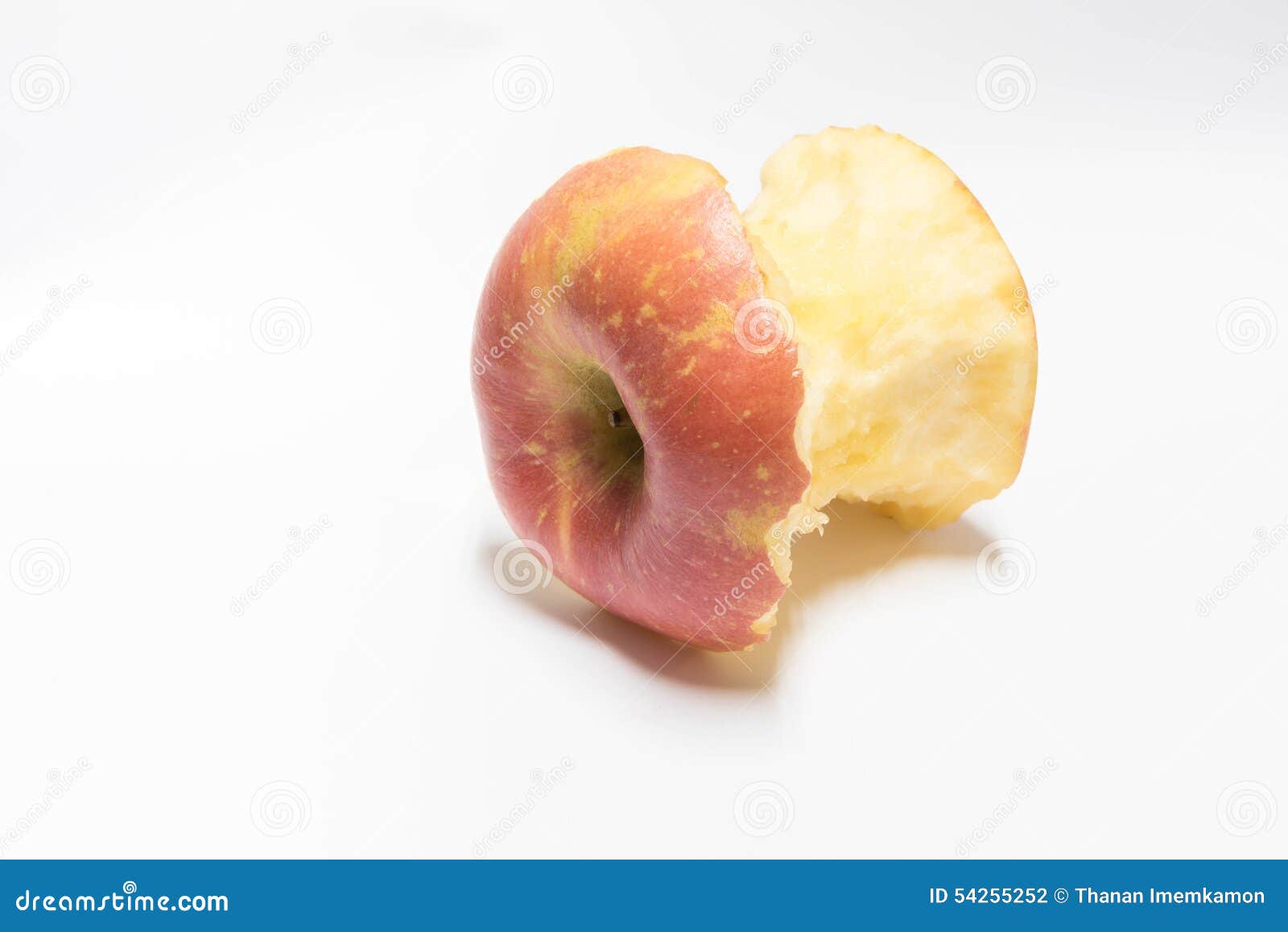 Bitten apple stock photo. Image of tropical, white, freshness - 54255252