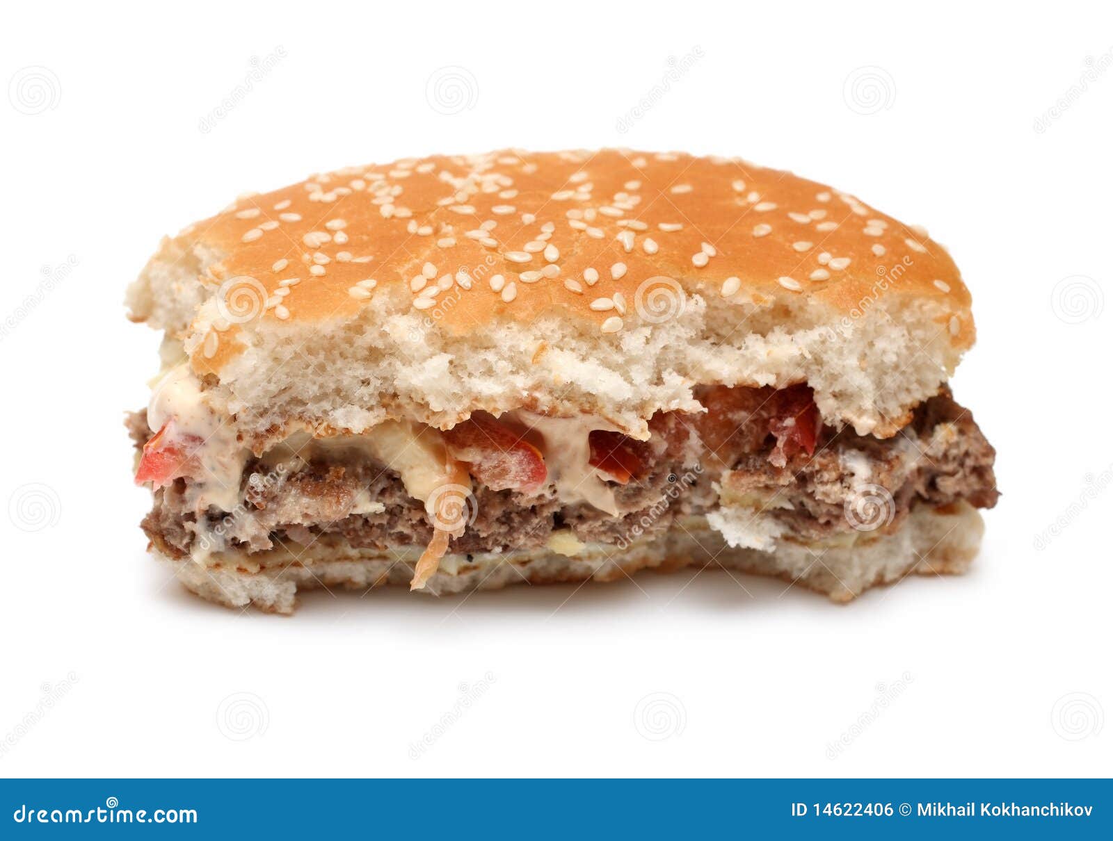 Bitten burger stock photo. Image of meat, healthy, eaten - 14622406
