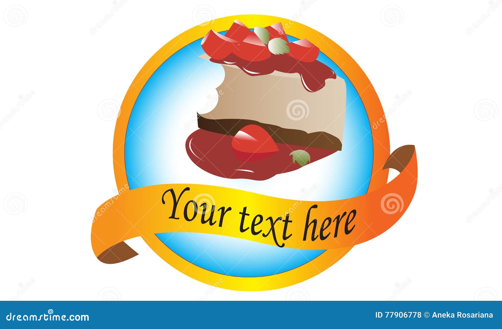 Bitten cake stock vector. Illustration of sweets, cake - 77906778