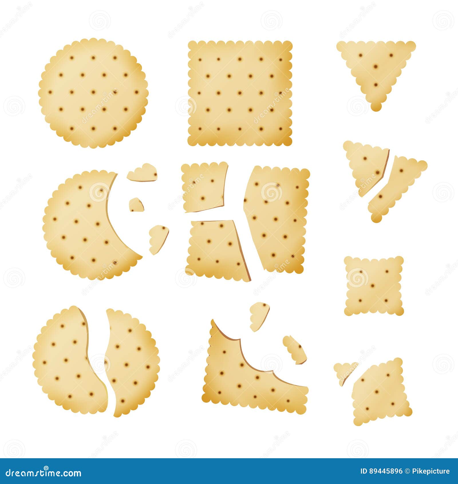 Vector Set Of Cracker Chips Of Various Shapes | CartoonDealer.com ...