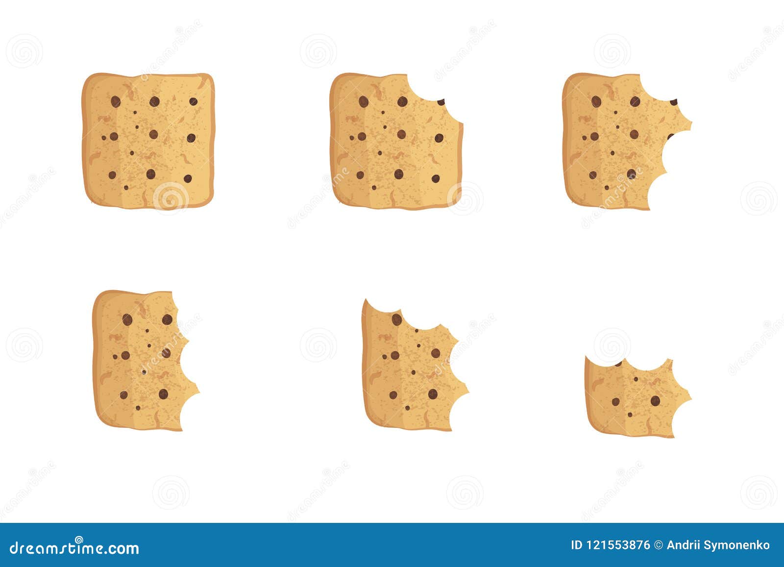 Bitten Chip Cookie Vector Illustration Stock Vector - Illustration of ...