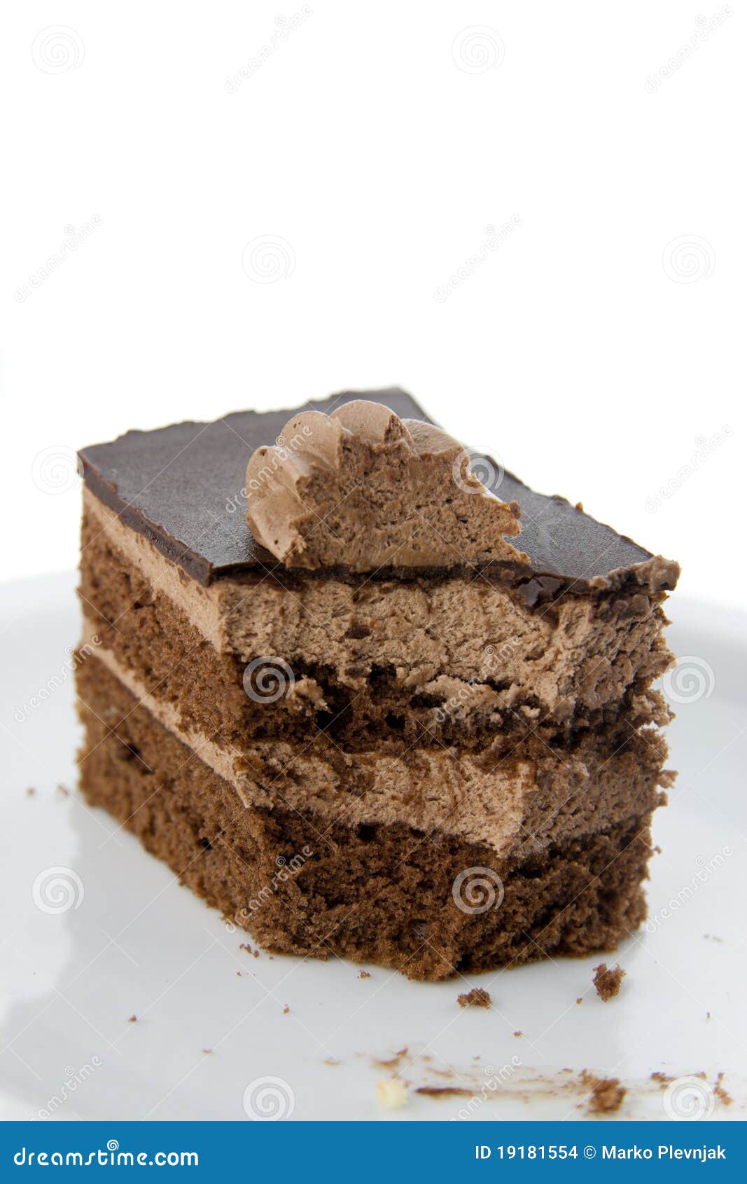 Bitten chocolate cake stock photo. Image of gourmet, icing - 19181554