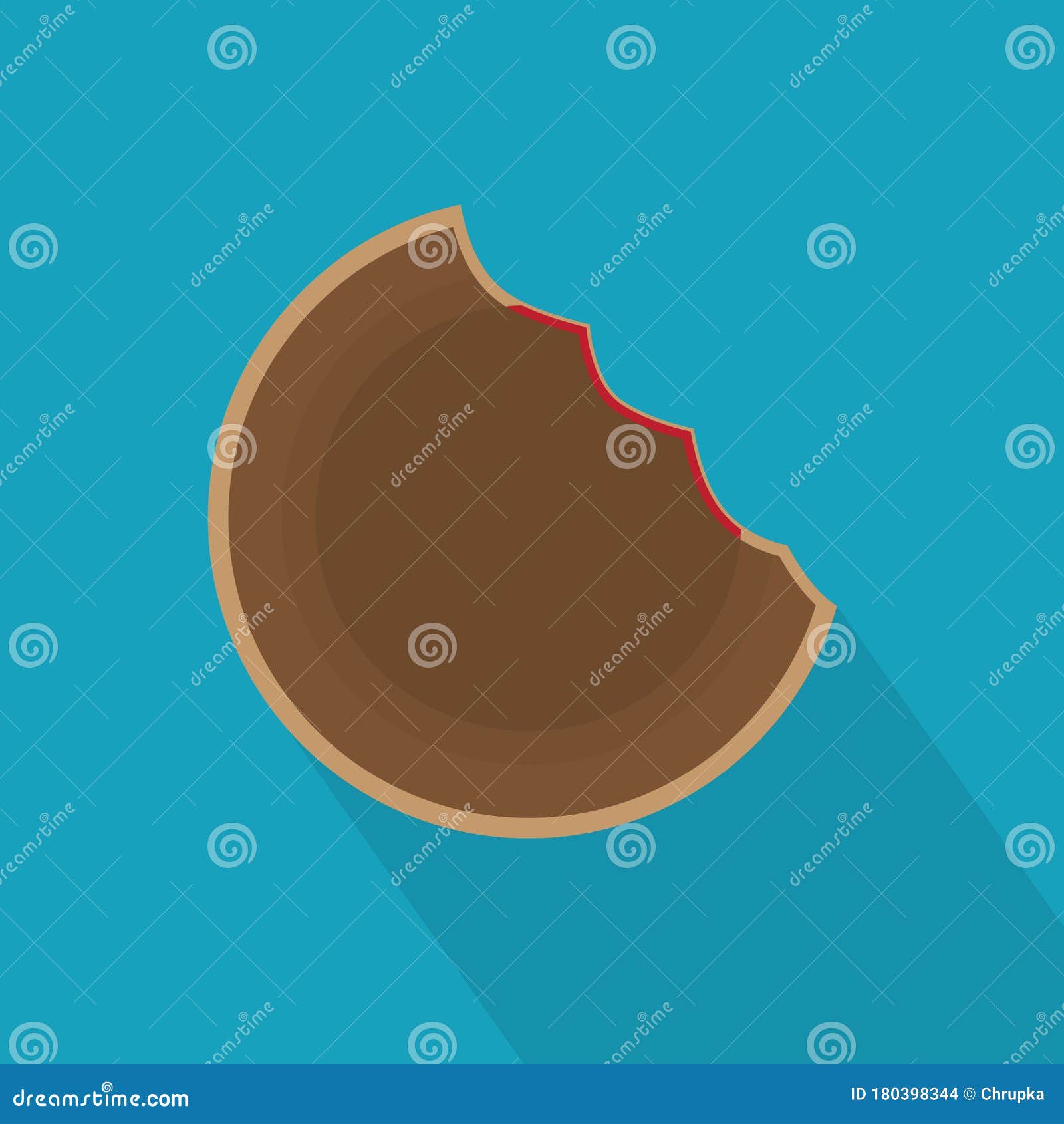 Bitten Chocolate Cake with Jelly Stock Vector - Illustration of cupcake ...