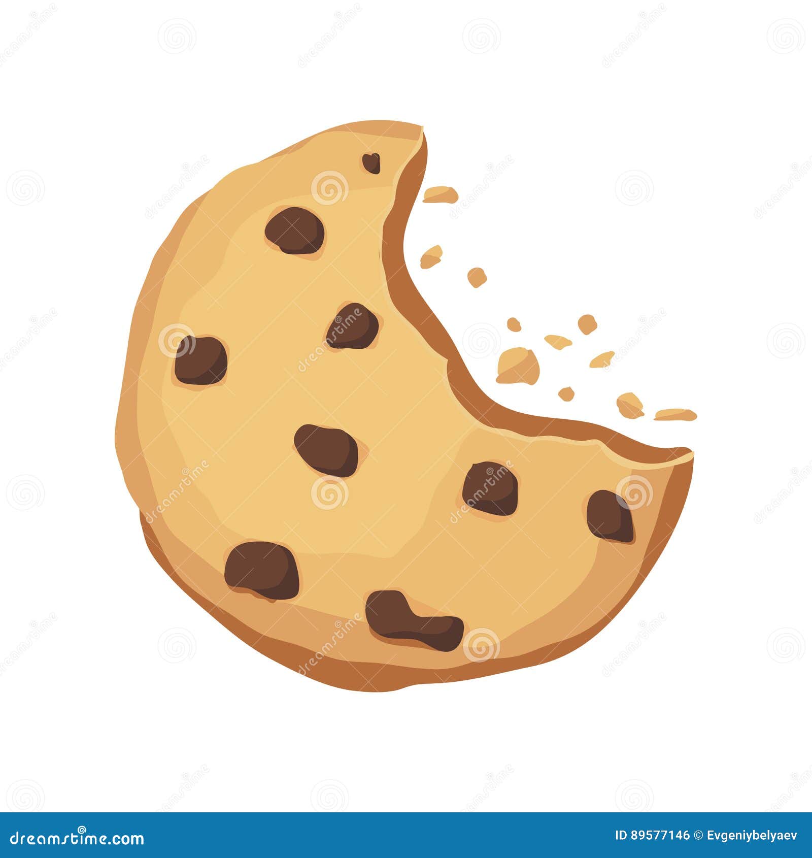 Bitten Cookie Wafer. Wafer Biscuit With Bite Marks. Vector Illustration ...