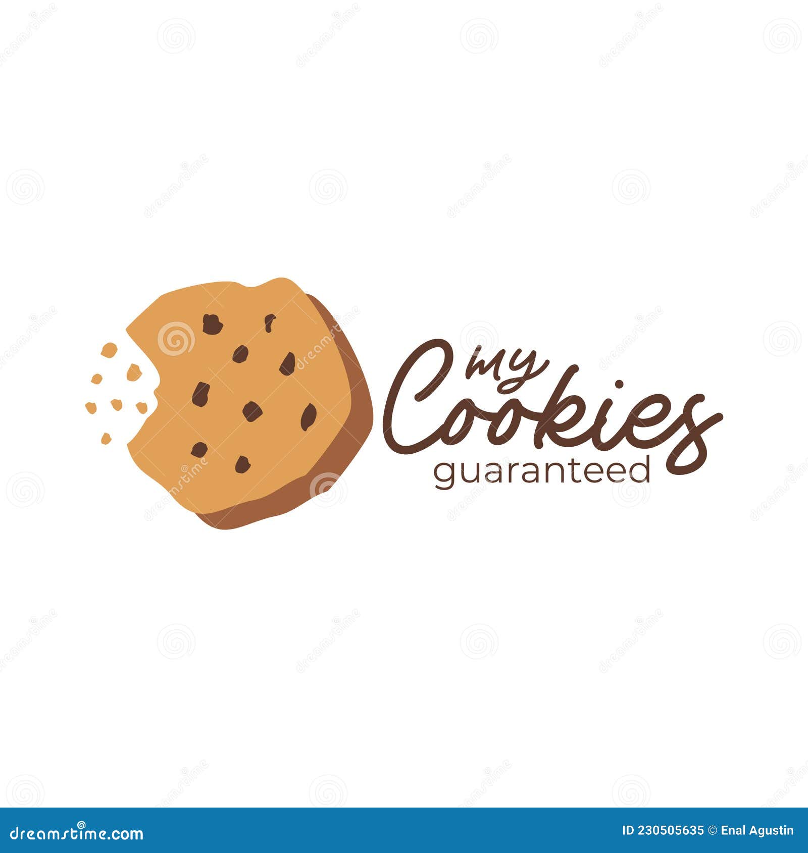 Bitten Cookies with Flying Crumb Logo Design Stock Vector ...