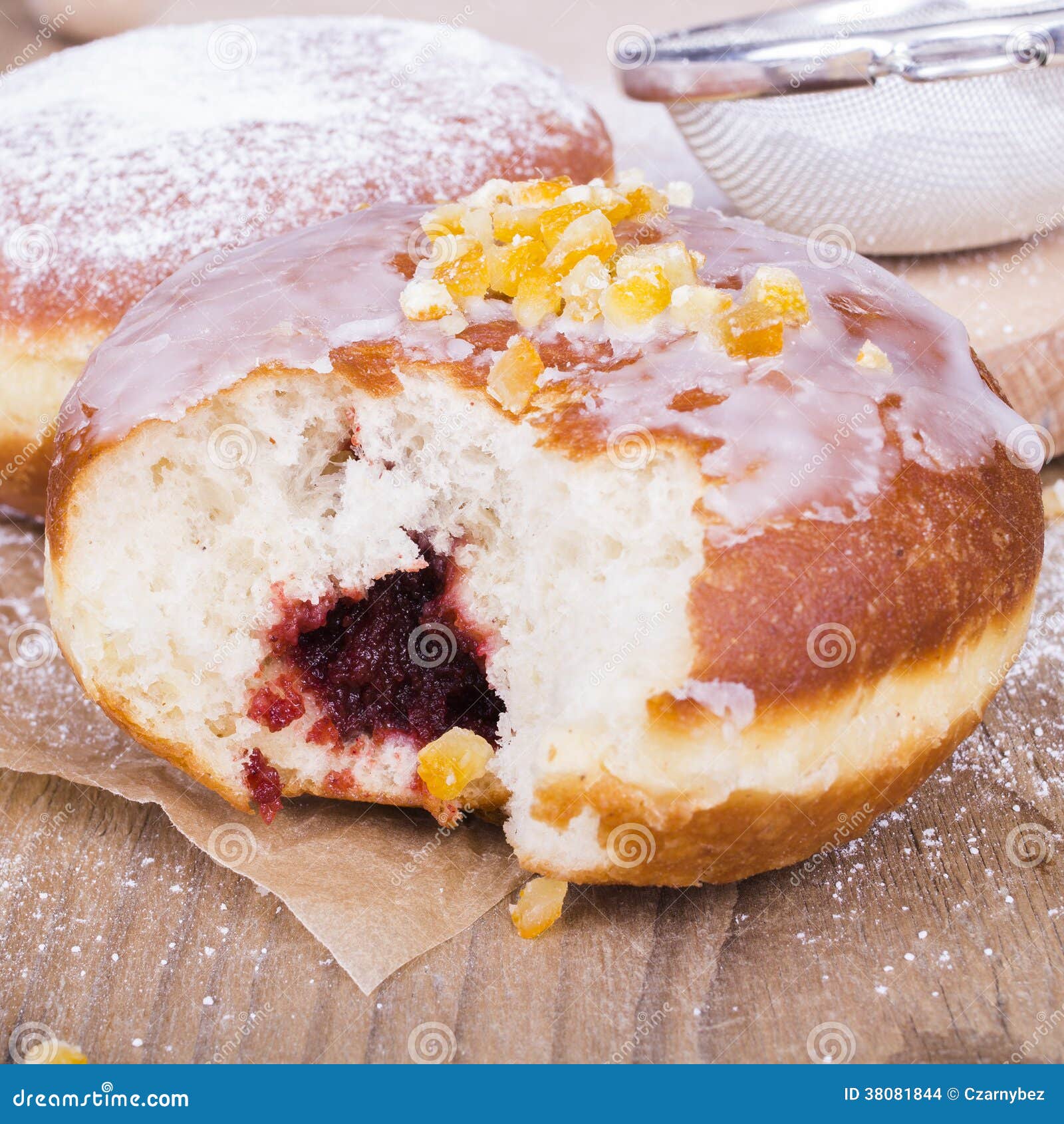 Bitten donut stock photo. Image of eaten, glazed, frosting - 38081844
