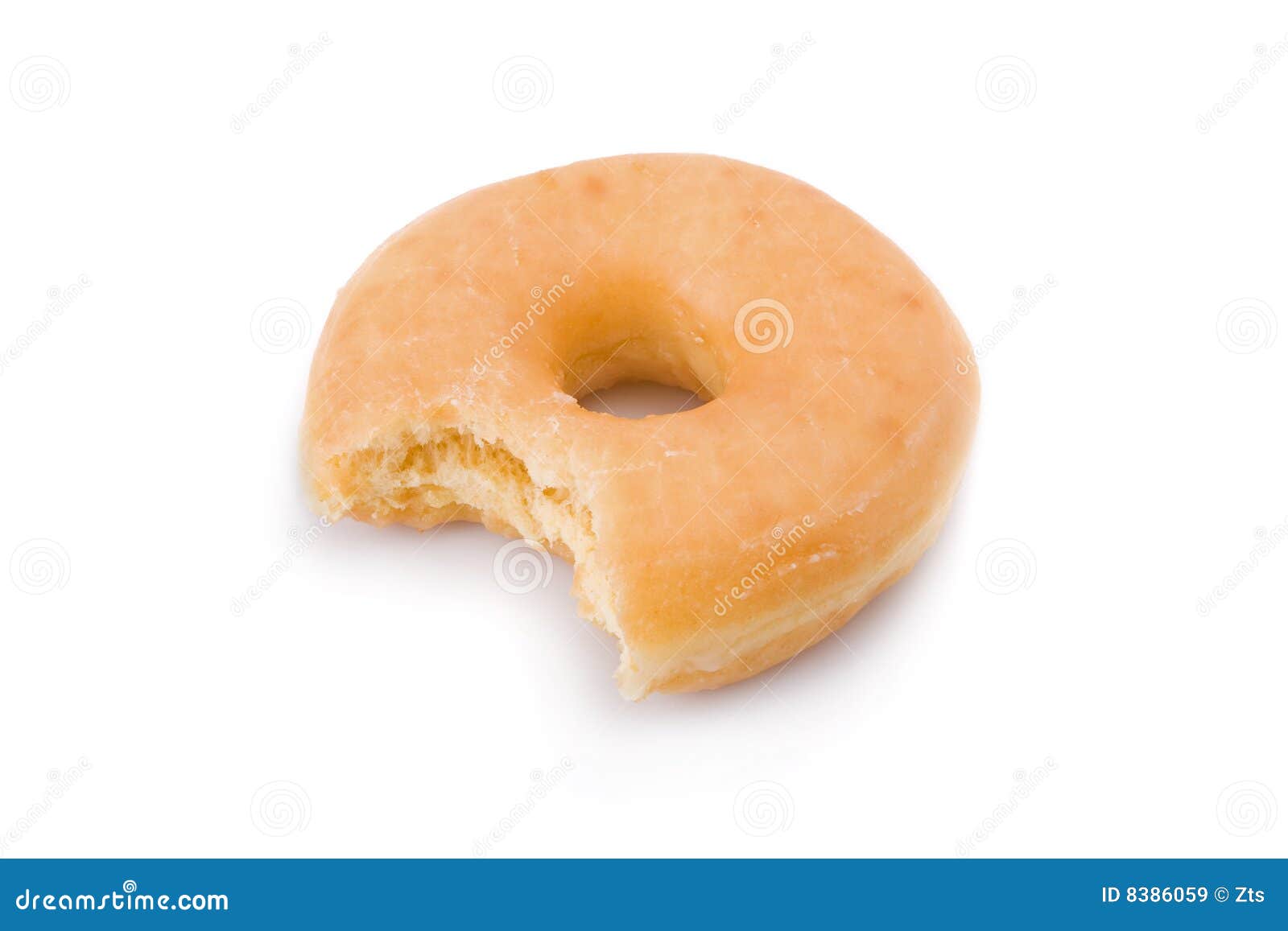 Bitten Doughnut or Donut Isolated Stock Image - Image of background ...