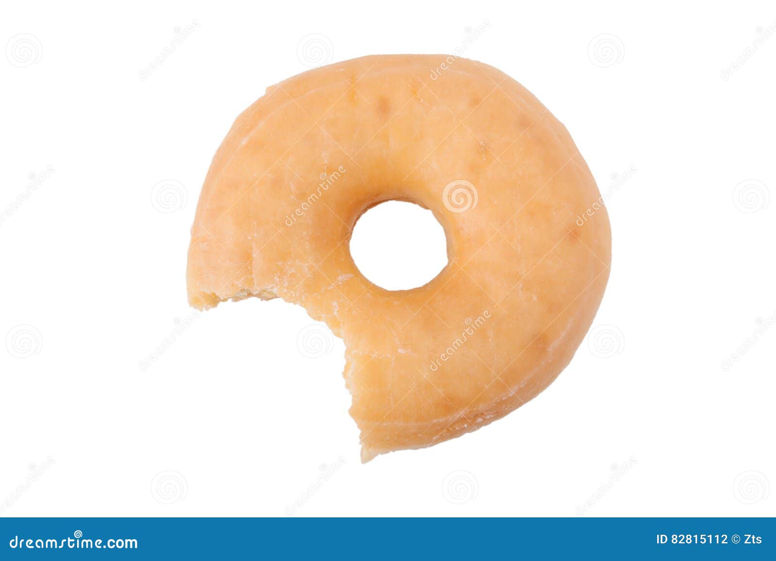 Bitten Doughnut or Donut Isolated Stock Photo - Image of treat, eaten ...