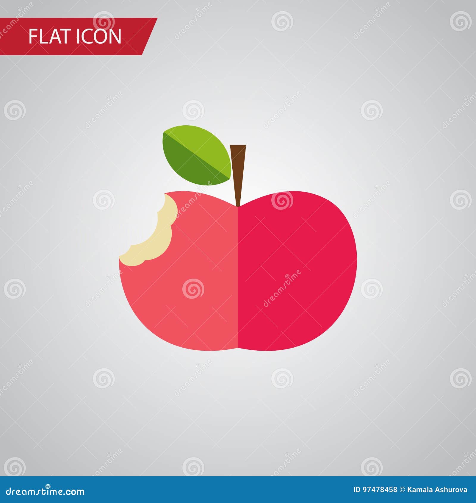 Eaten, Bitten And Sliced Apples, Vector Cartoon Set | CartoonDealer.com ...