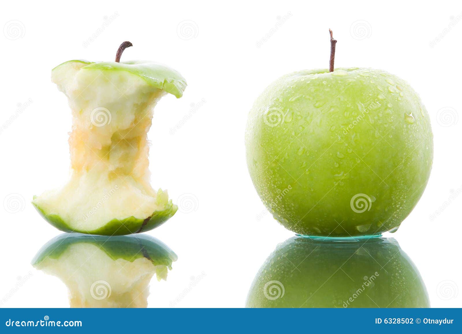 Bitten and Fresh Green Apple Stock Photo - Image of meal, bitten: 6328502