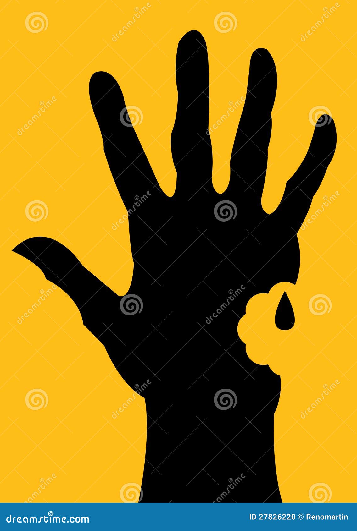Bitten Hand Silhouette stock illustration. Illustration of cartoon ...