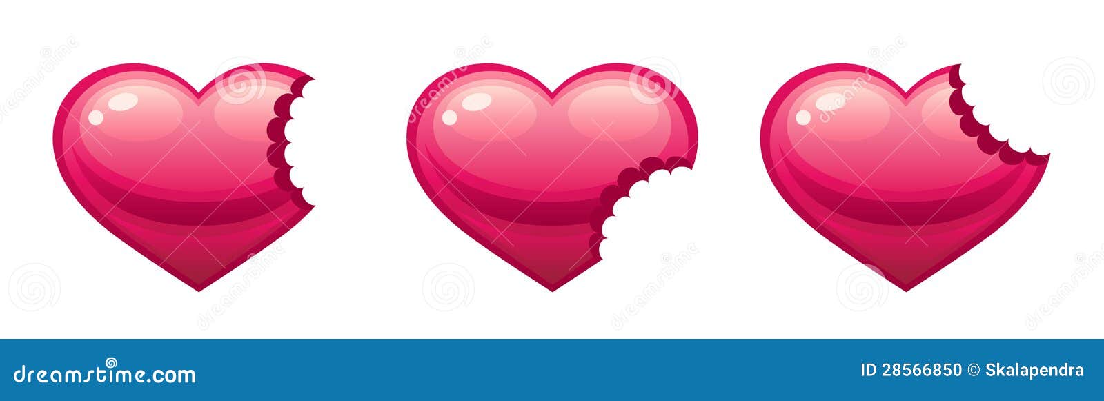 Bitten heart stock vector. Illustration of color, isolated - 28566850