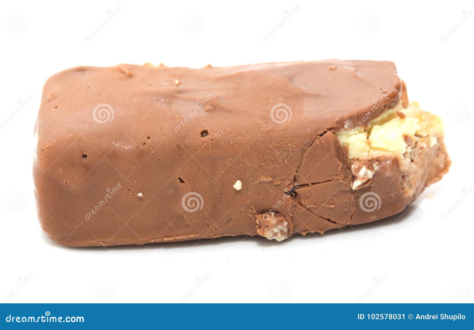 Bitten Off Chocolate on White Background Stock Image - Image of kernel ...