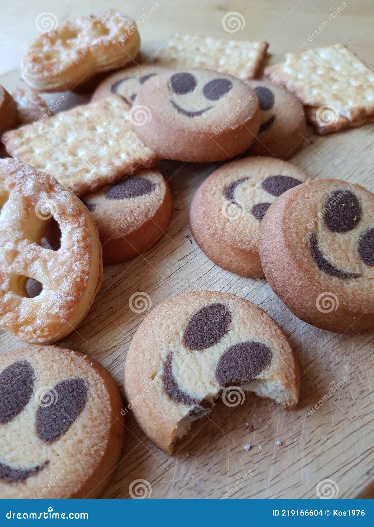 Bitten Off Cookie in the Shape of a Smiley Stock Photo - Image of ...