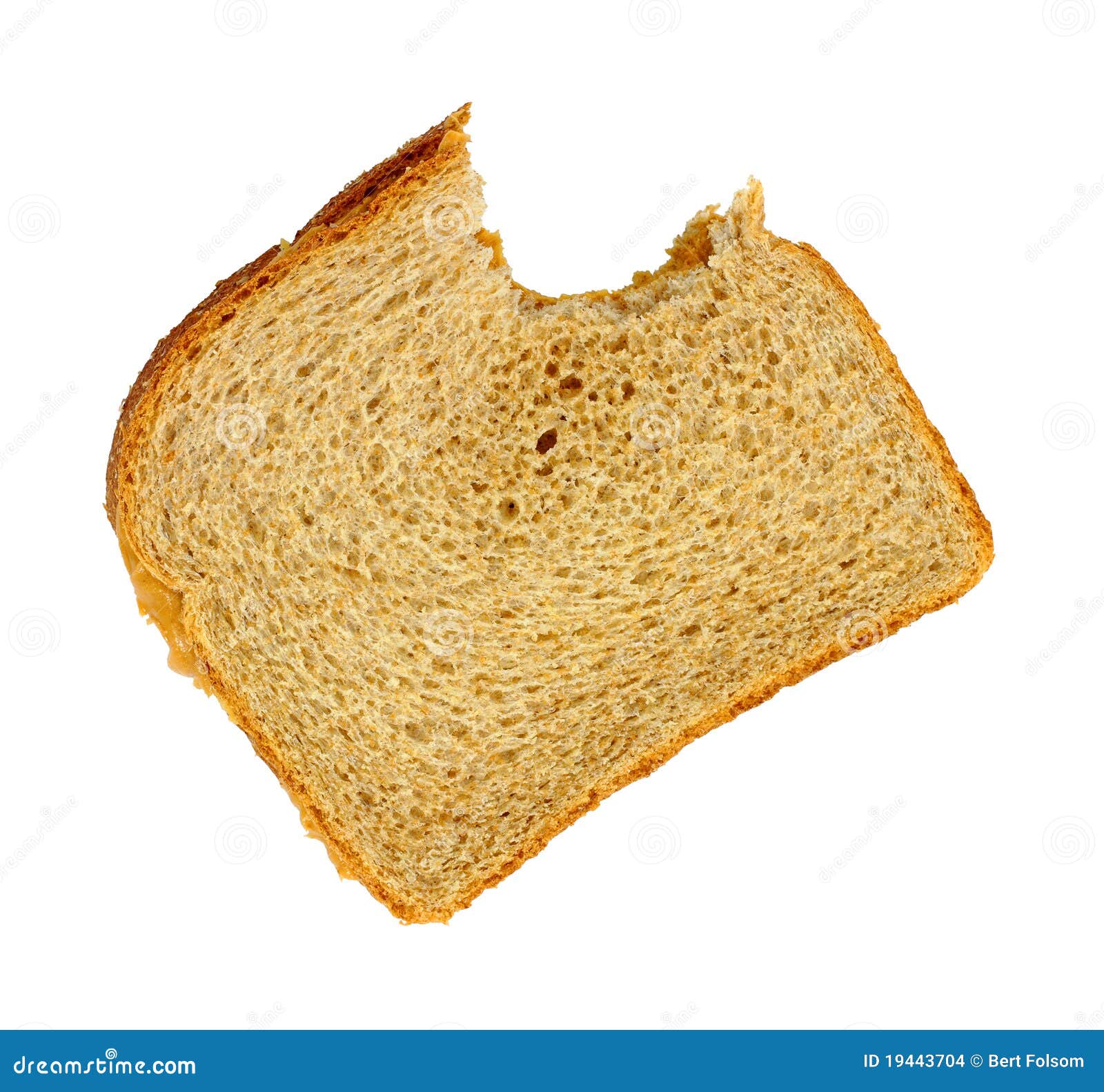 Bitten Peanut Butter Sandwich on White Background Stock Photo - Image ...
