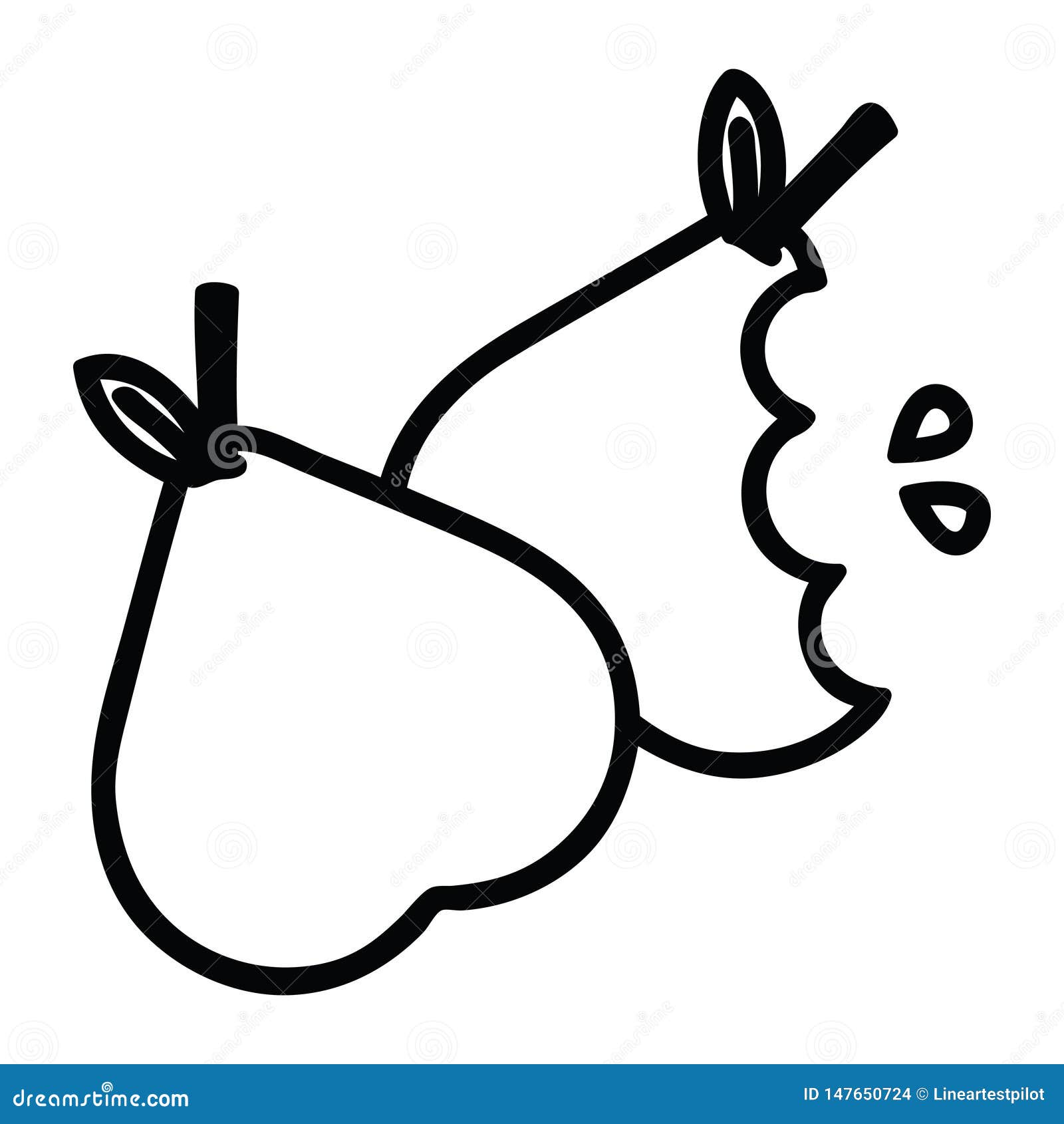 Bitten pears icon stock vector. Illustration of icon - 147650724
