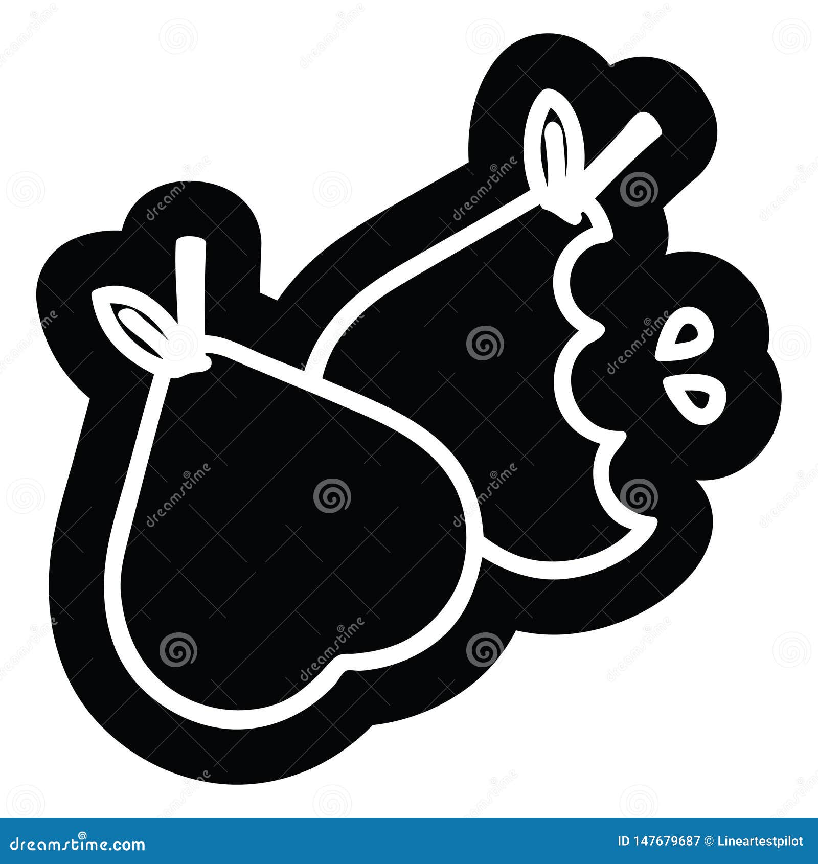 Bitten pears icon stock vector. Illustration of fruit - 147679687