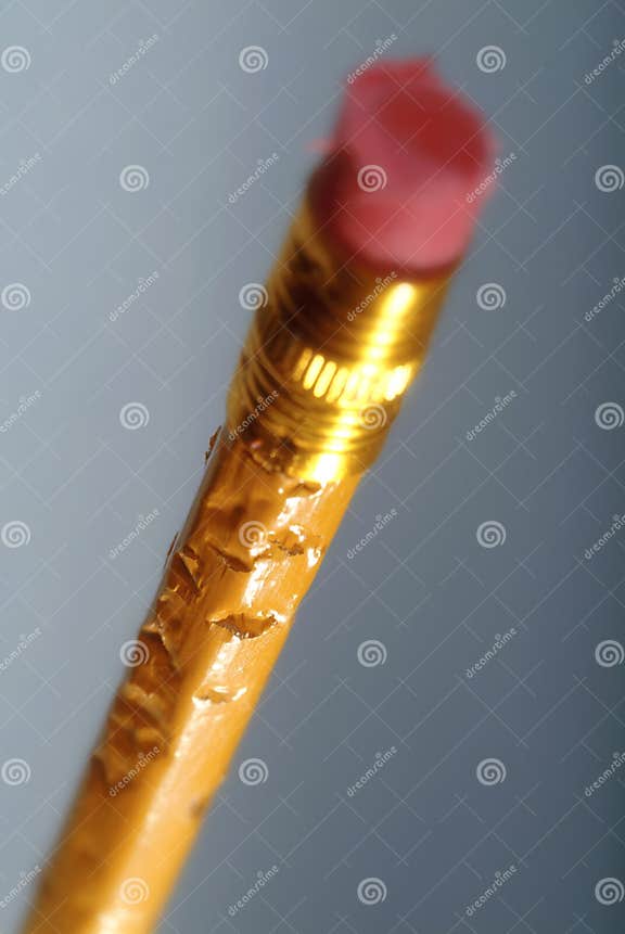 Bitten Pencil. stock photo. Image of eraser, bite, teeth - 5552068