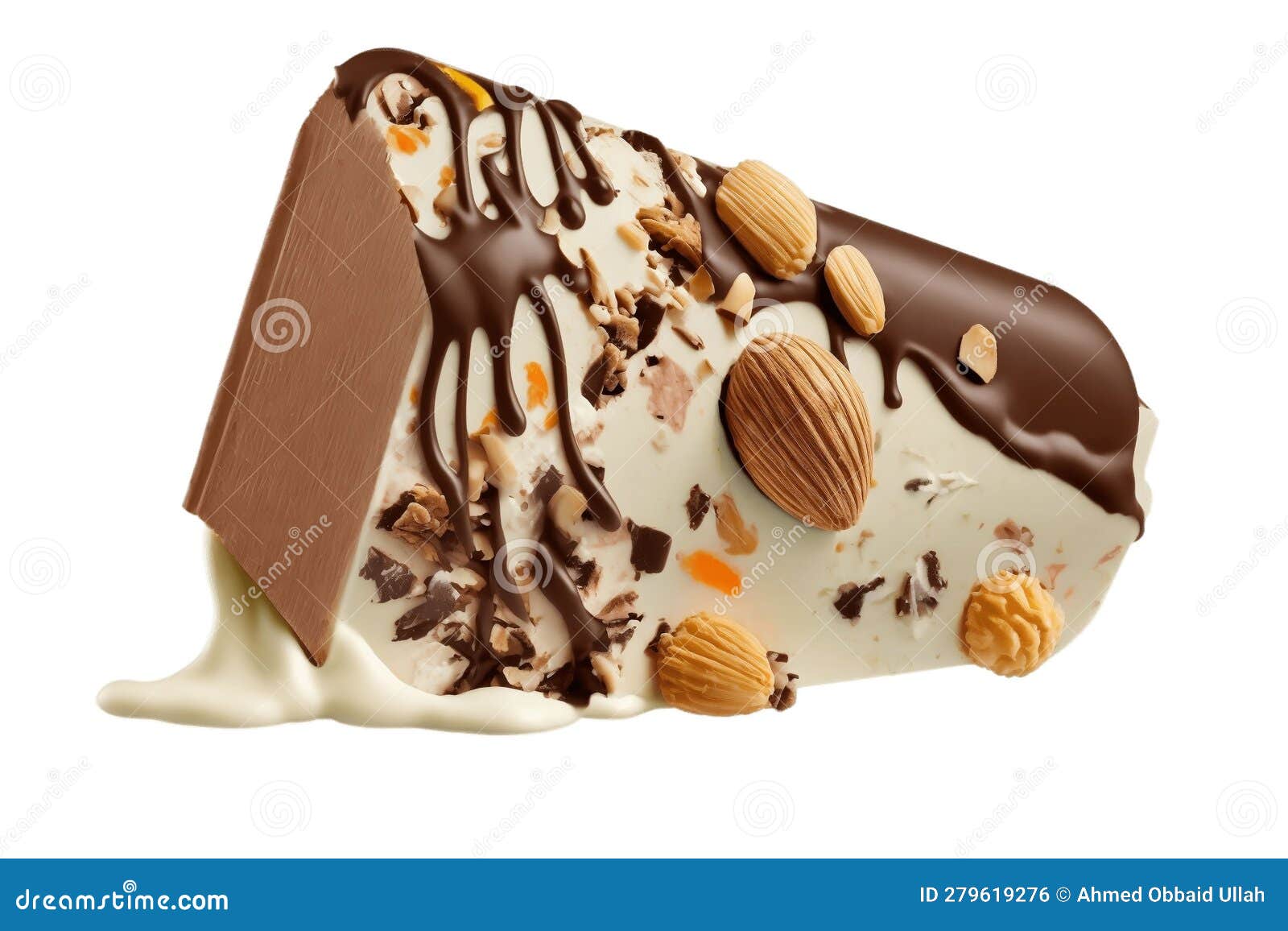 Bitten Popsicle Ice Cream Bar with Chocolate Coating, Generative Ai ...