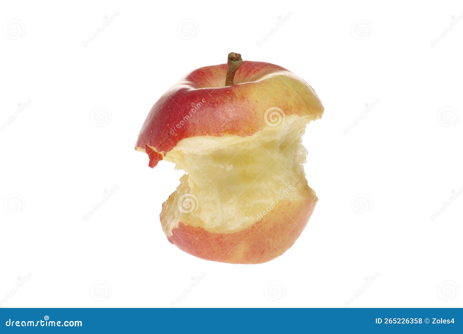 Bitten red apple isolated stock photo. Image of stark - 265226358