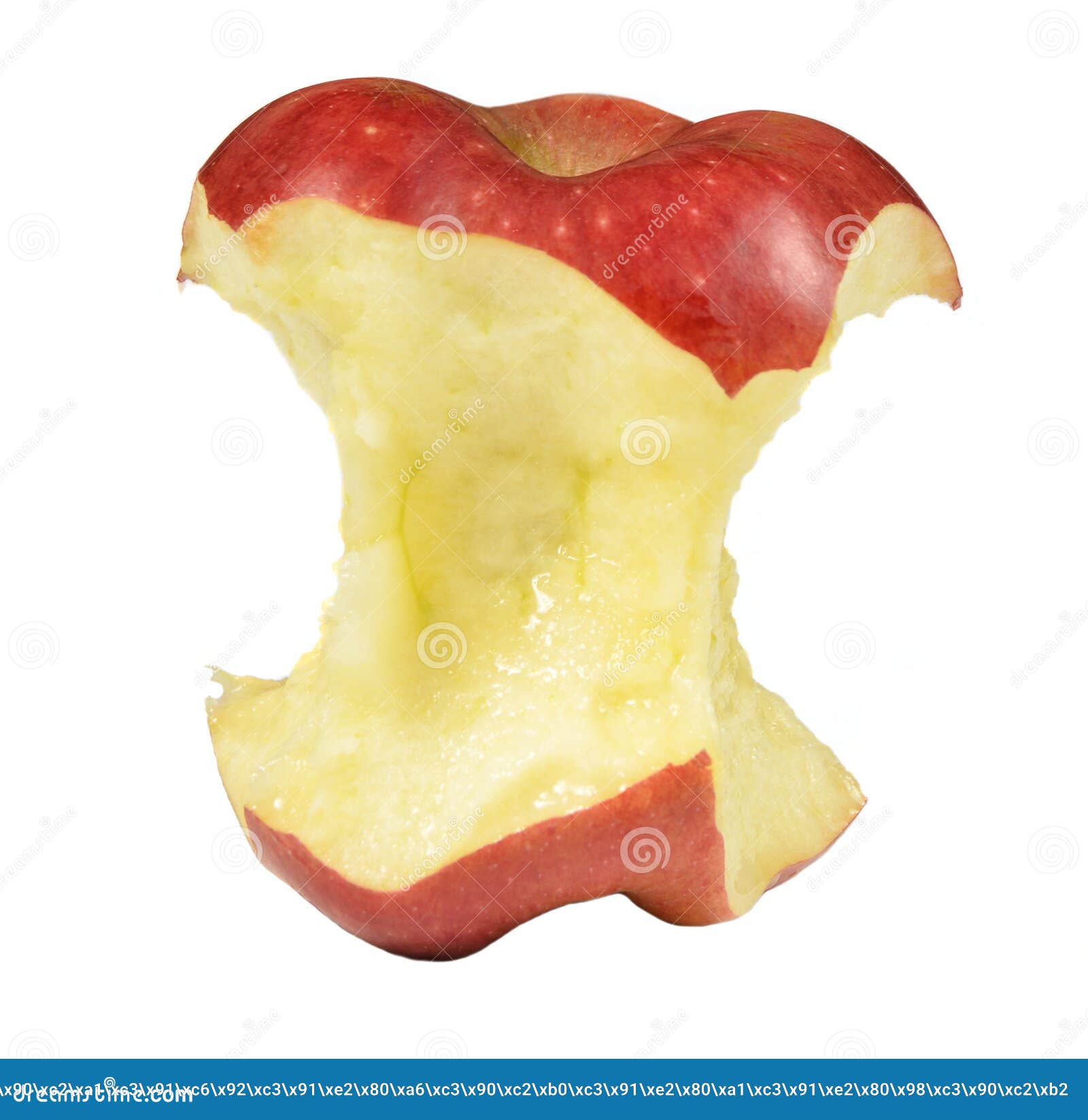 Bitten Red Apple Isolated on a White Background. Stock Photo - Image of ...