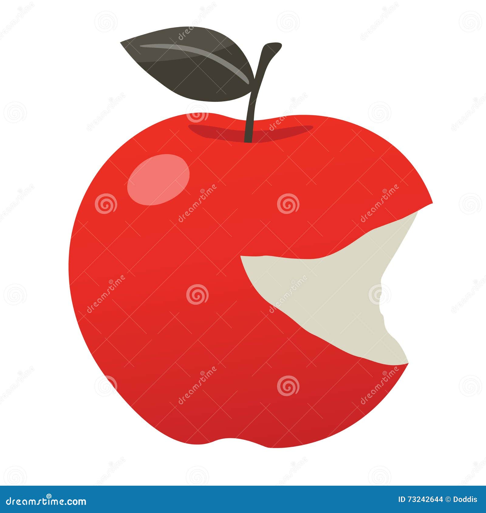 Bitten Red Apple Smiley Vector Illustration | CartoonDealer.com #73242644