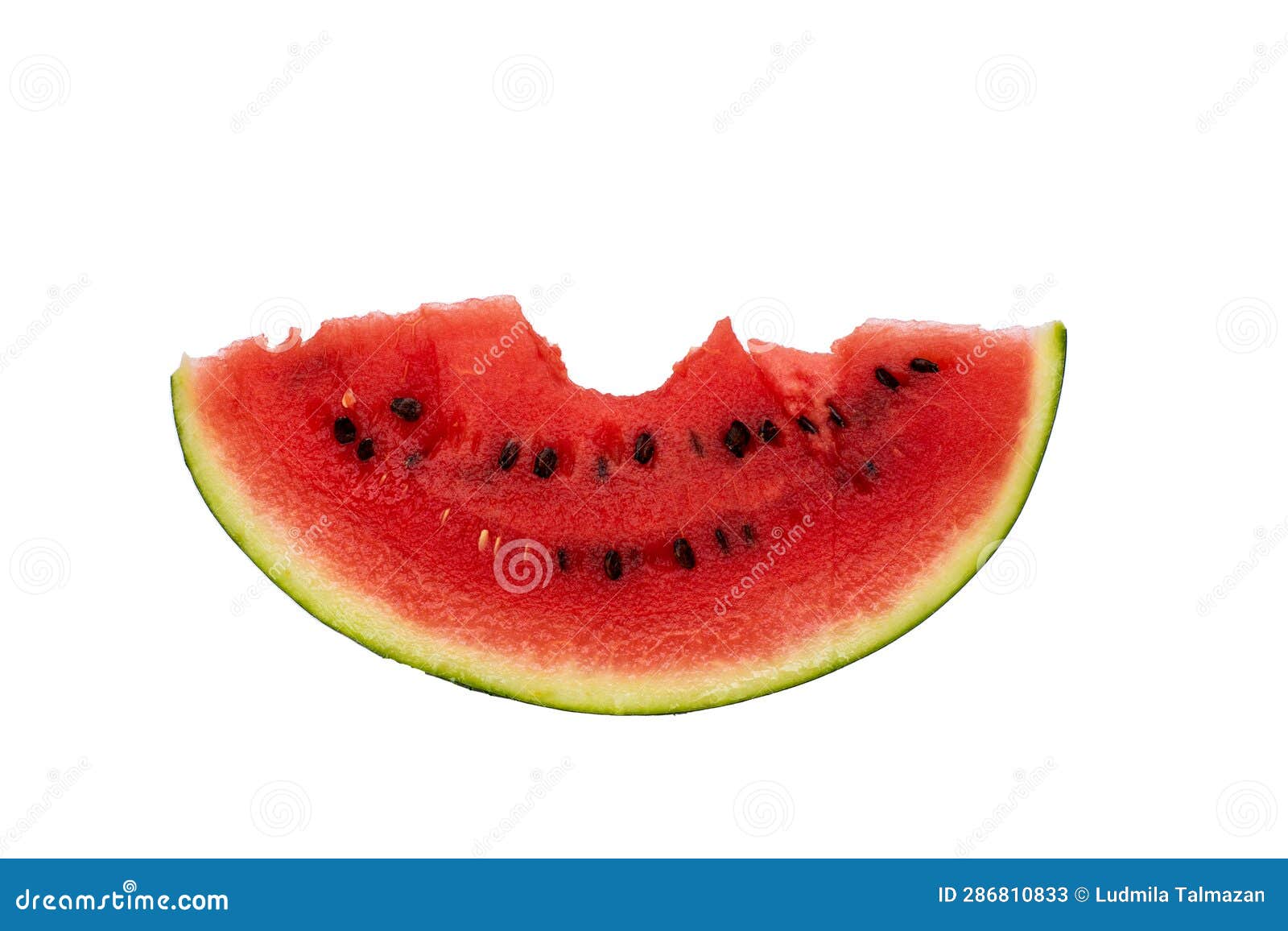 Bitten Red Watermelon Rind Isolated on White Stock Image - Image of ...