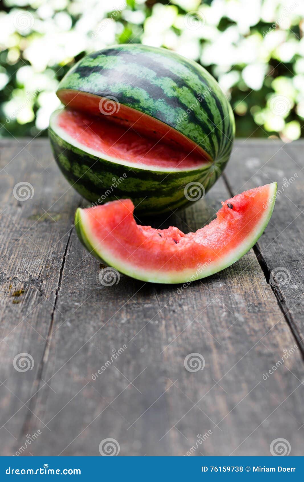 Bitten slice of watermelon stock photo. Image of slice - 76159738
