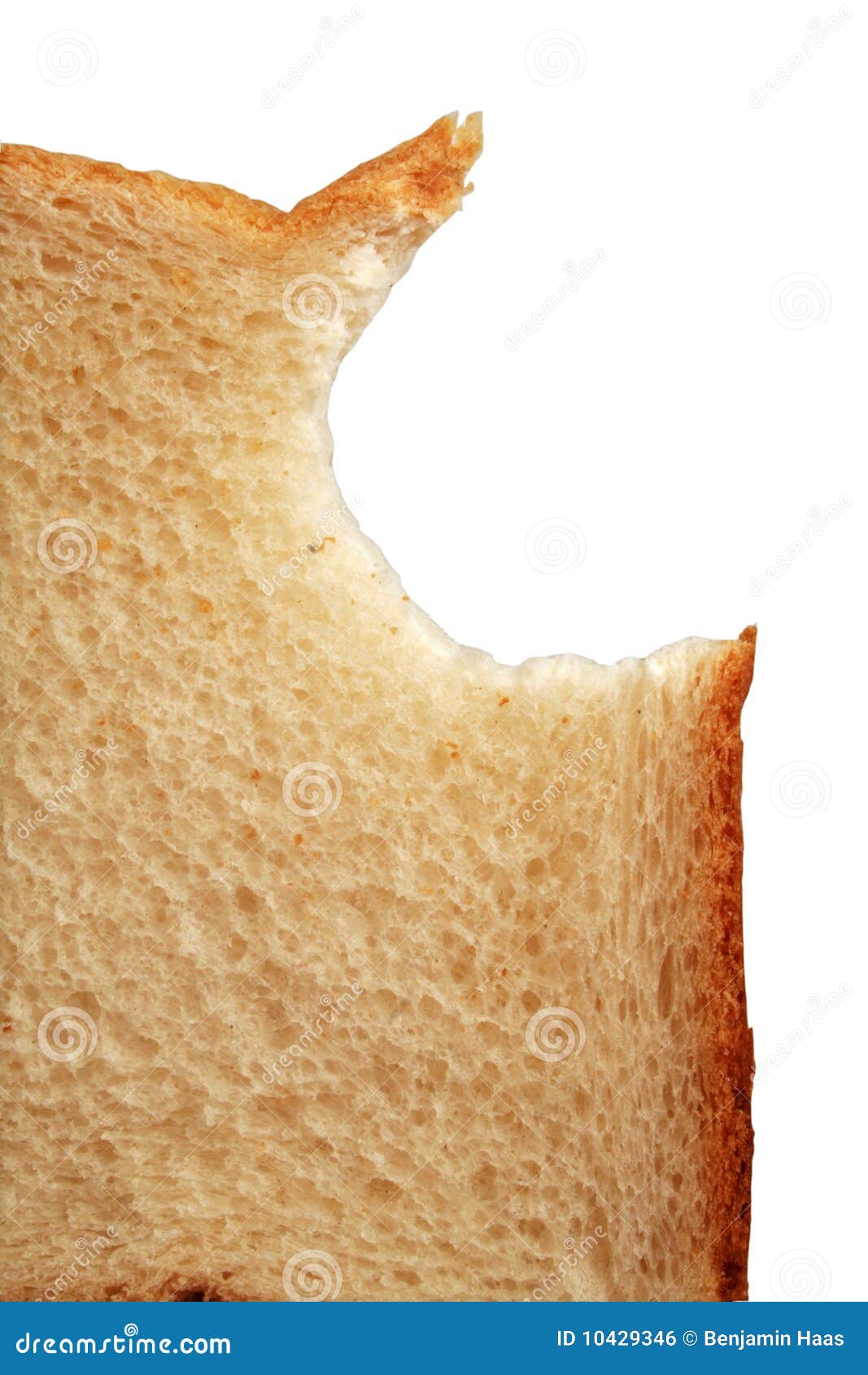 Bitten toast bread stock photo. Image of isolated, healthy - 10429346