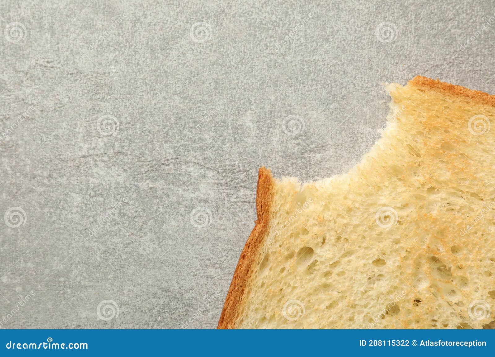 Set Of Bitten Toast Bread With Cream Cheese. Layout Top View Royalty ...