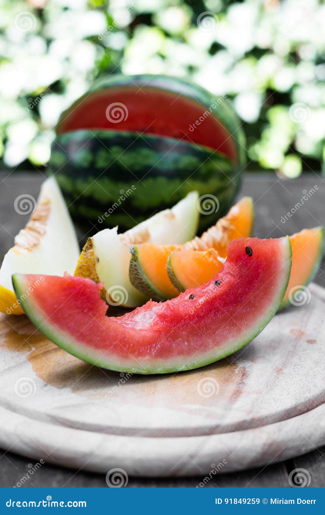 Bitten Watermelon in Front of Others Stock Image - Image of ...