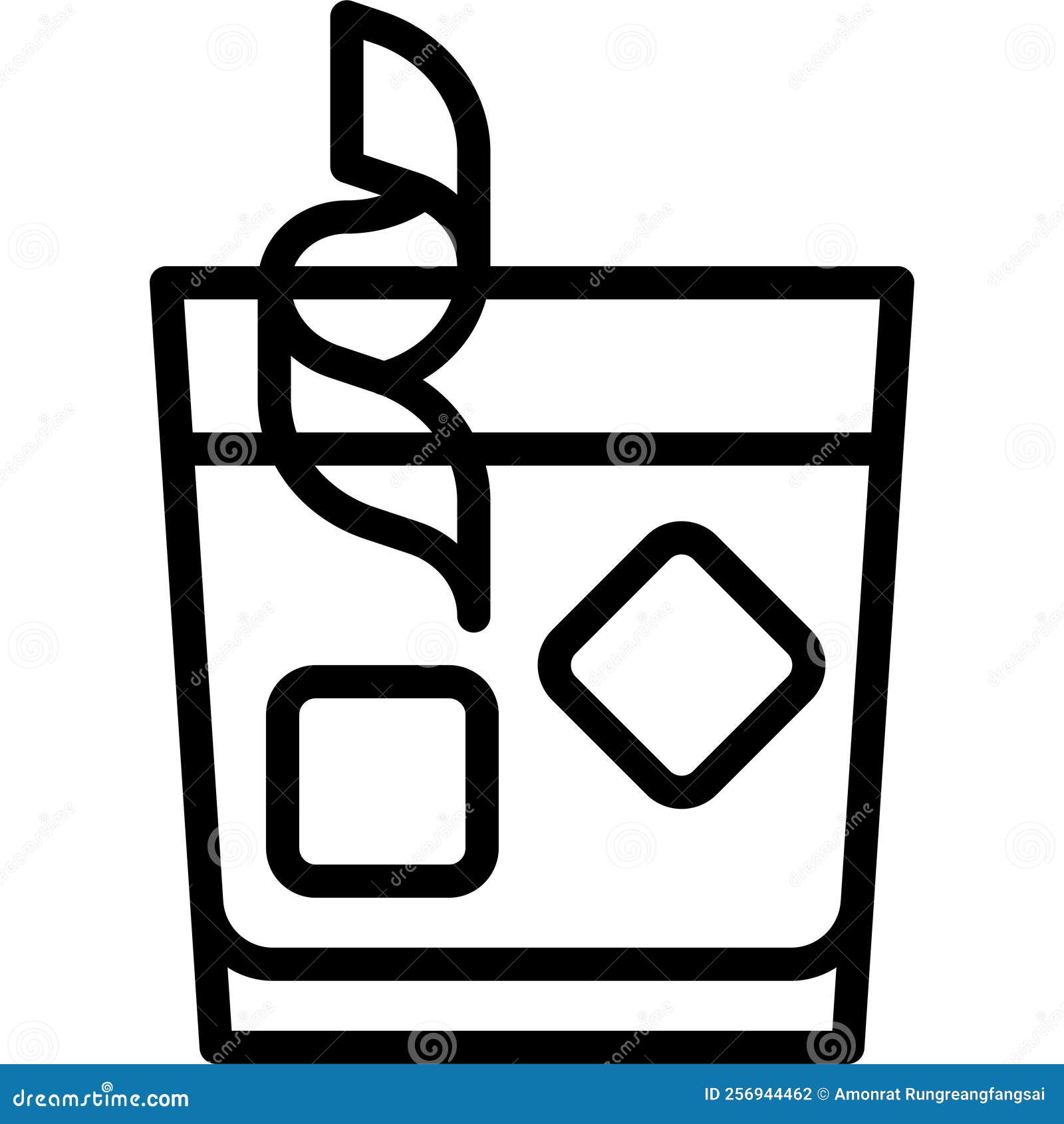 Bitter Giuseppe Cocktail Icon, Alcoholic Mixed Drink Vector ...