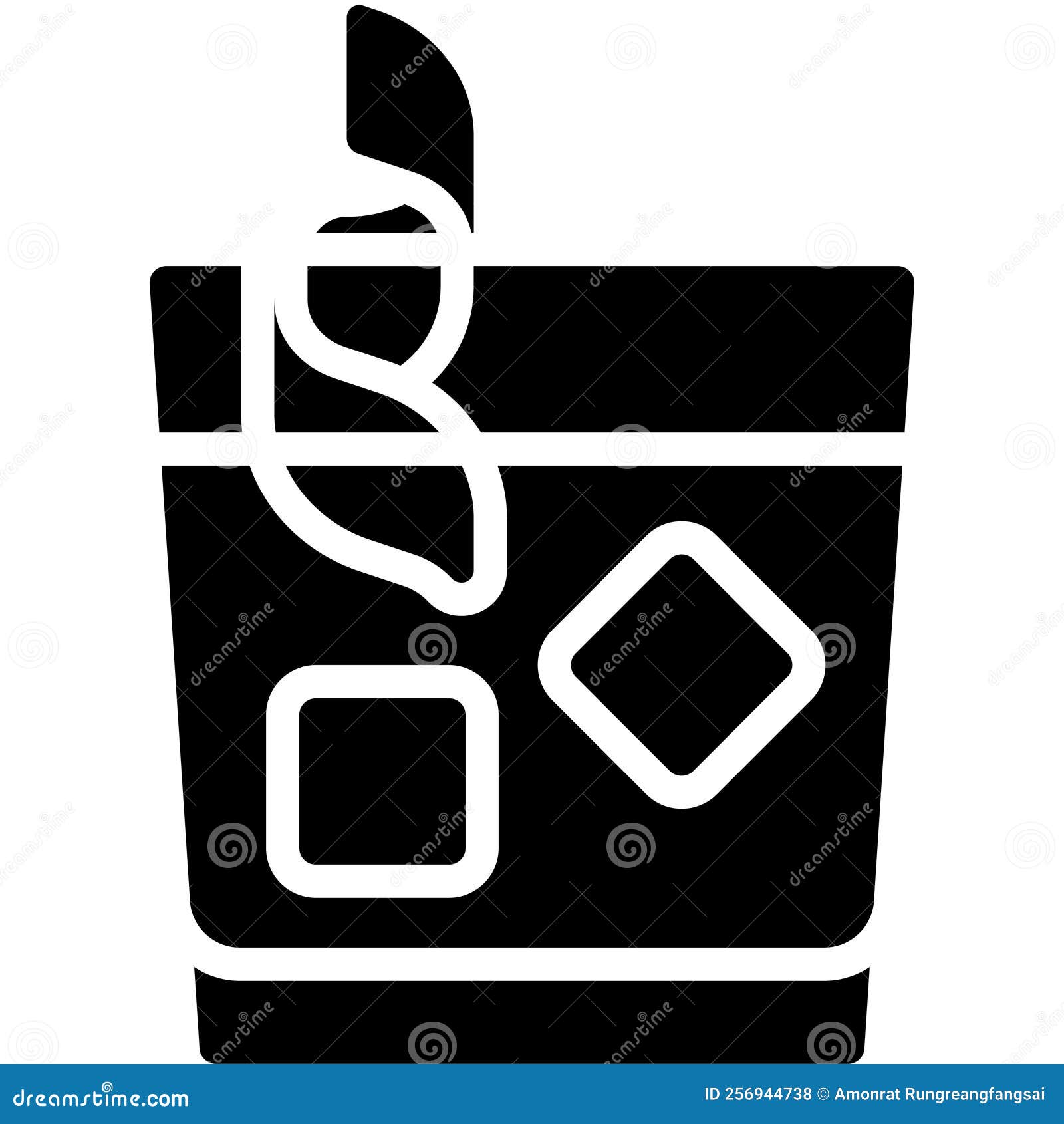 Bitter Giuseppe Cocktail Icon, Alcoholic Mixed Drink Vector Stock ...