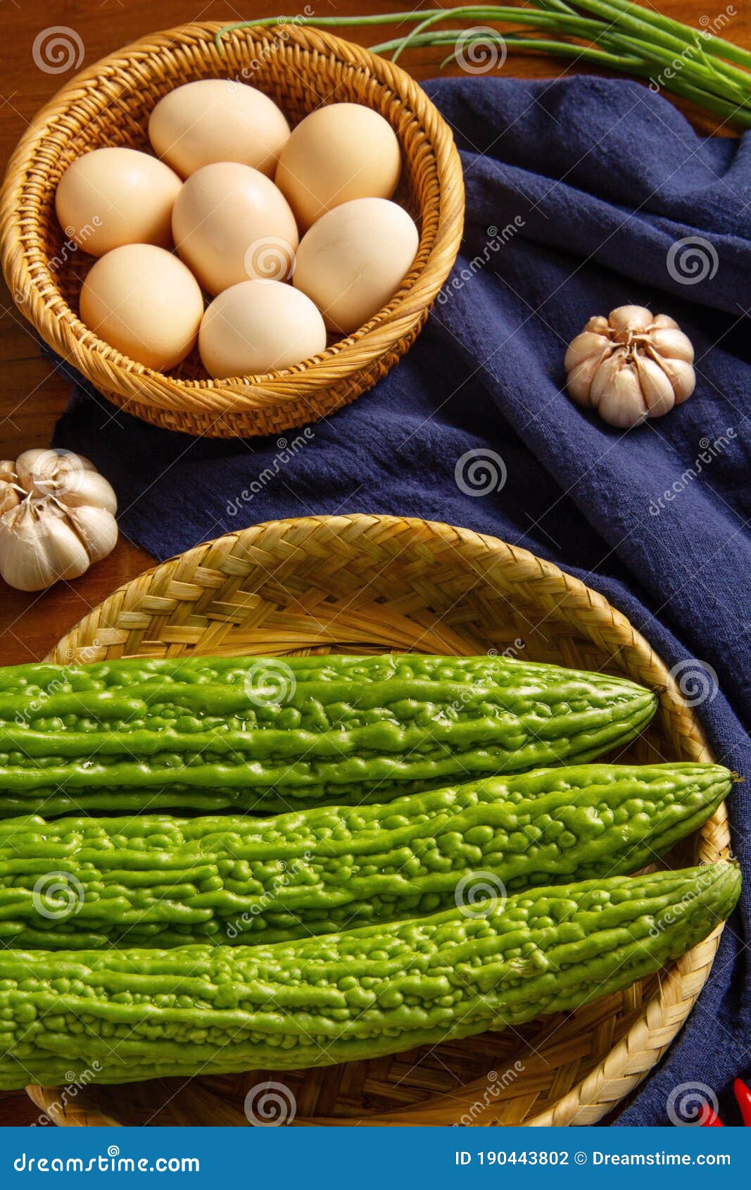 Bitter Gourd and Egg on the Table Stock Photo - Image of fresh, fried ...