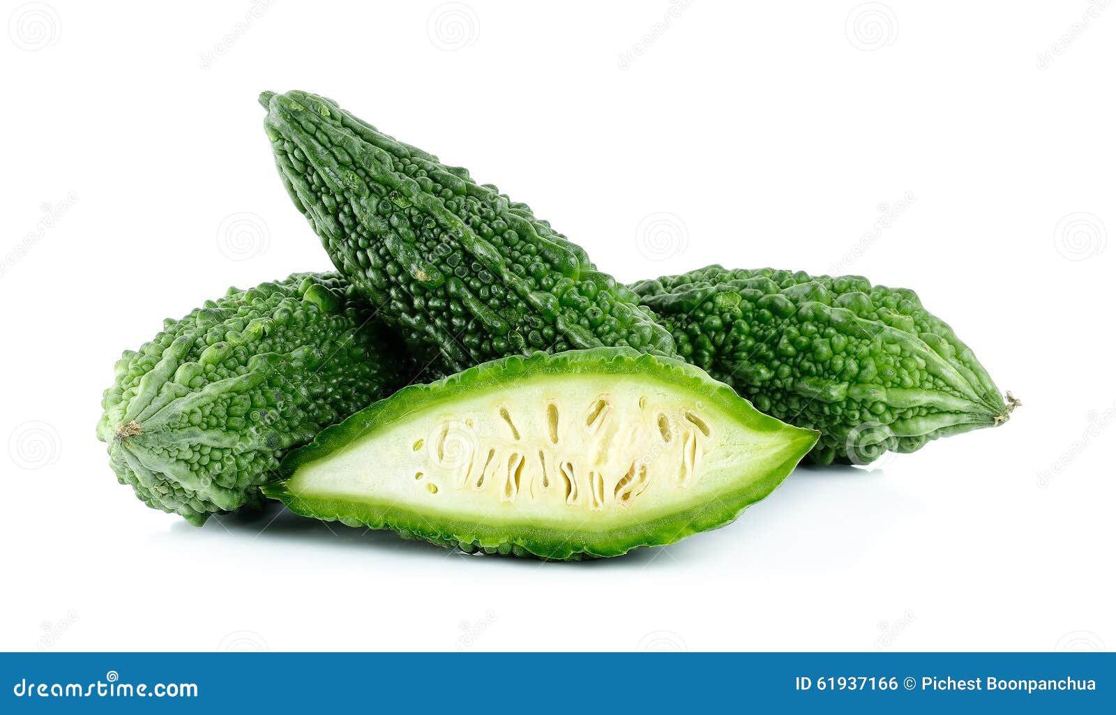 Bitter Gourd on the White Background Stock Photo - Image of bitter ...