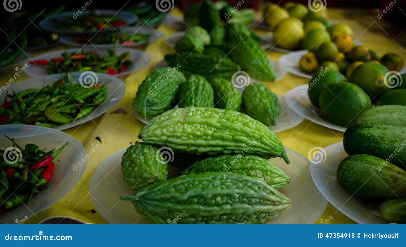 Bitter Melon with Vegetable Background Stock Photo - Image of cucumber ...