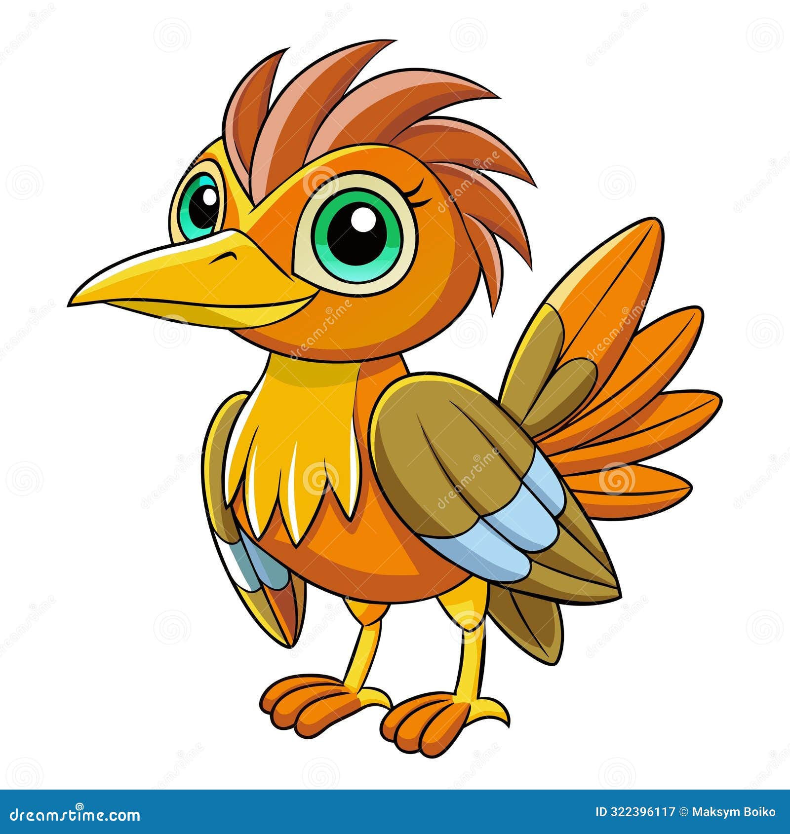 Bittern Bird Learns Vector Kawaii Stock Vector - Illustration of deer ...