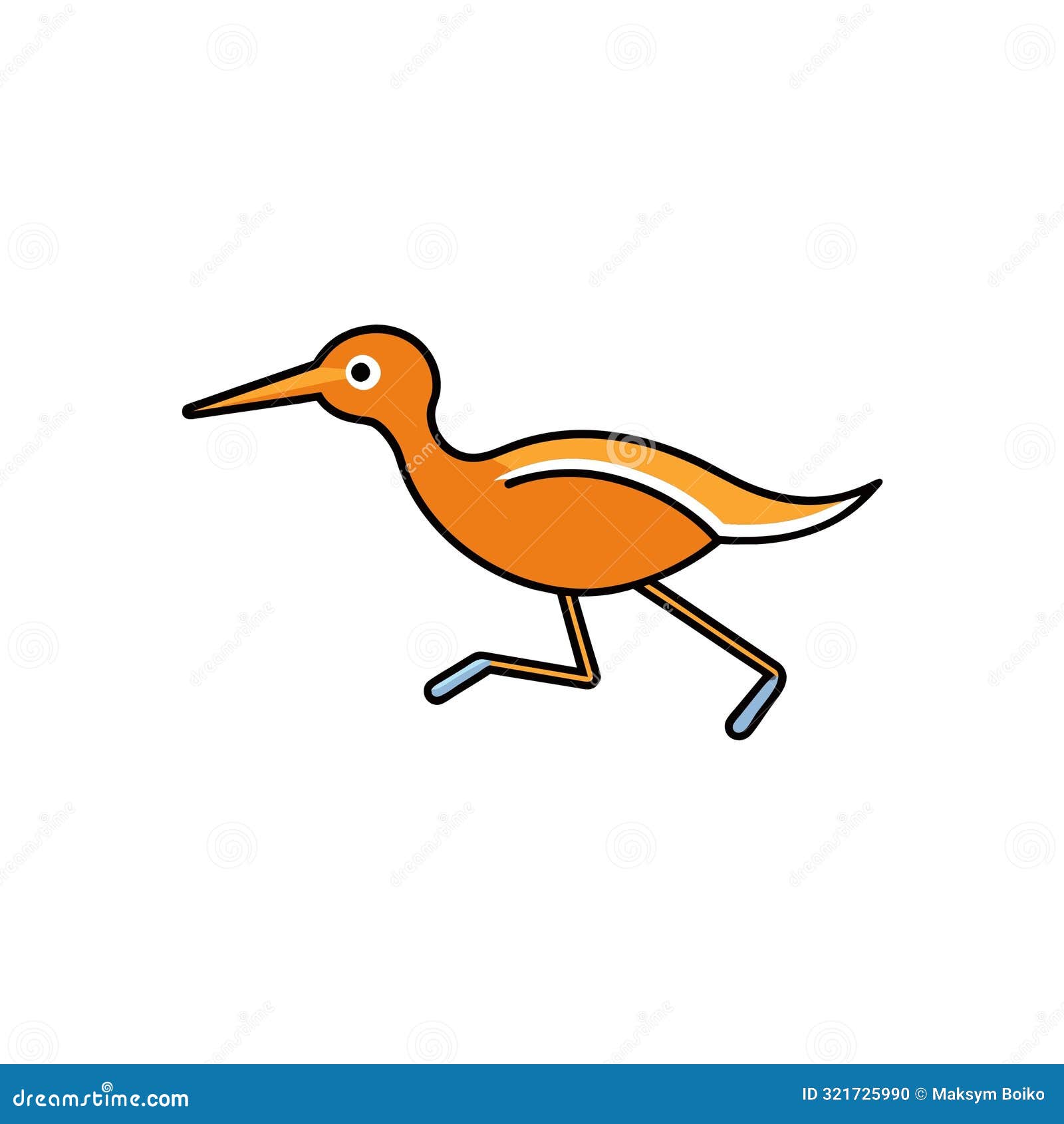 Bittern Bird Runs Icon Vector Illustration Stock Vector - Illustration ...