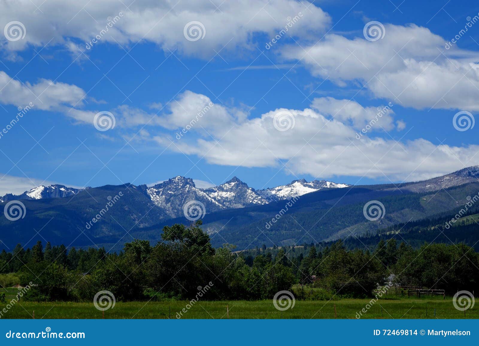 Bitterroot Mountain Valley - Montana Stock Photo - Image of farms ...