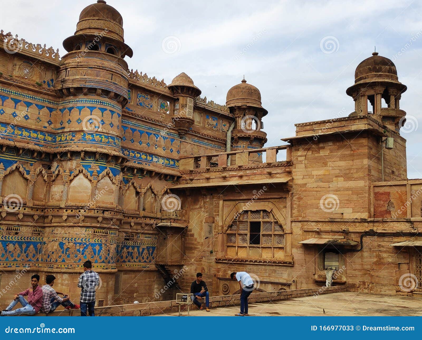 Bittography Gwalior Fort View with Public Editorial Stock Photo - Image ...