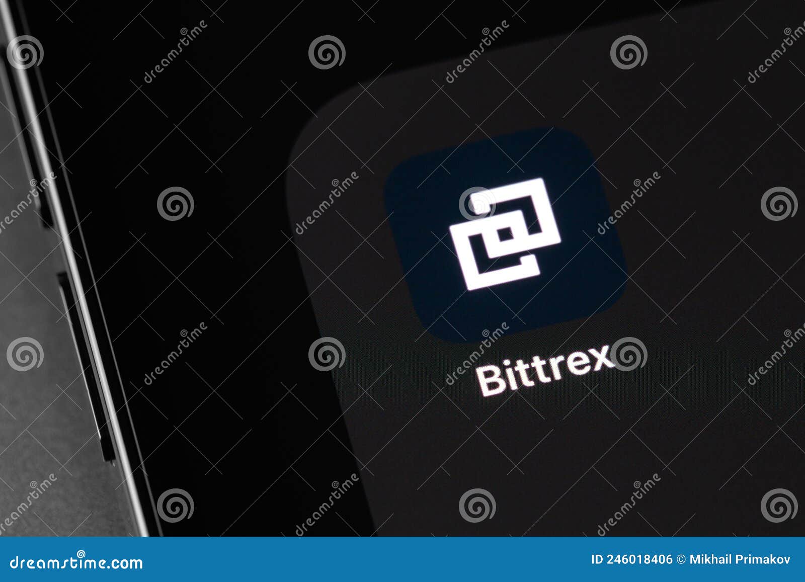 Bittrex Mobile App Cryptocurrency Exchange on Screen Smartphone Closeup ...