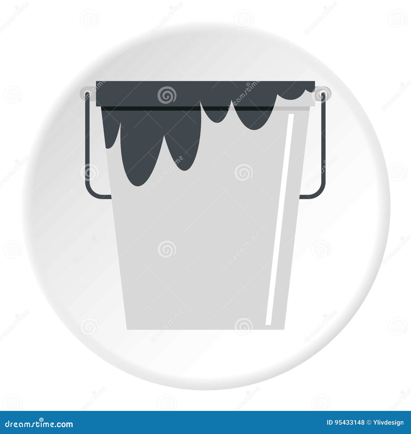 Bitumen Emulsion in Grey Bucket Icon Circle Stock Vector - Illustration ...