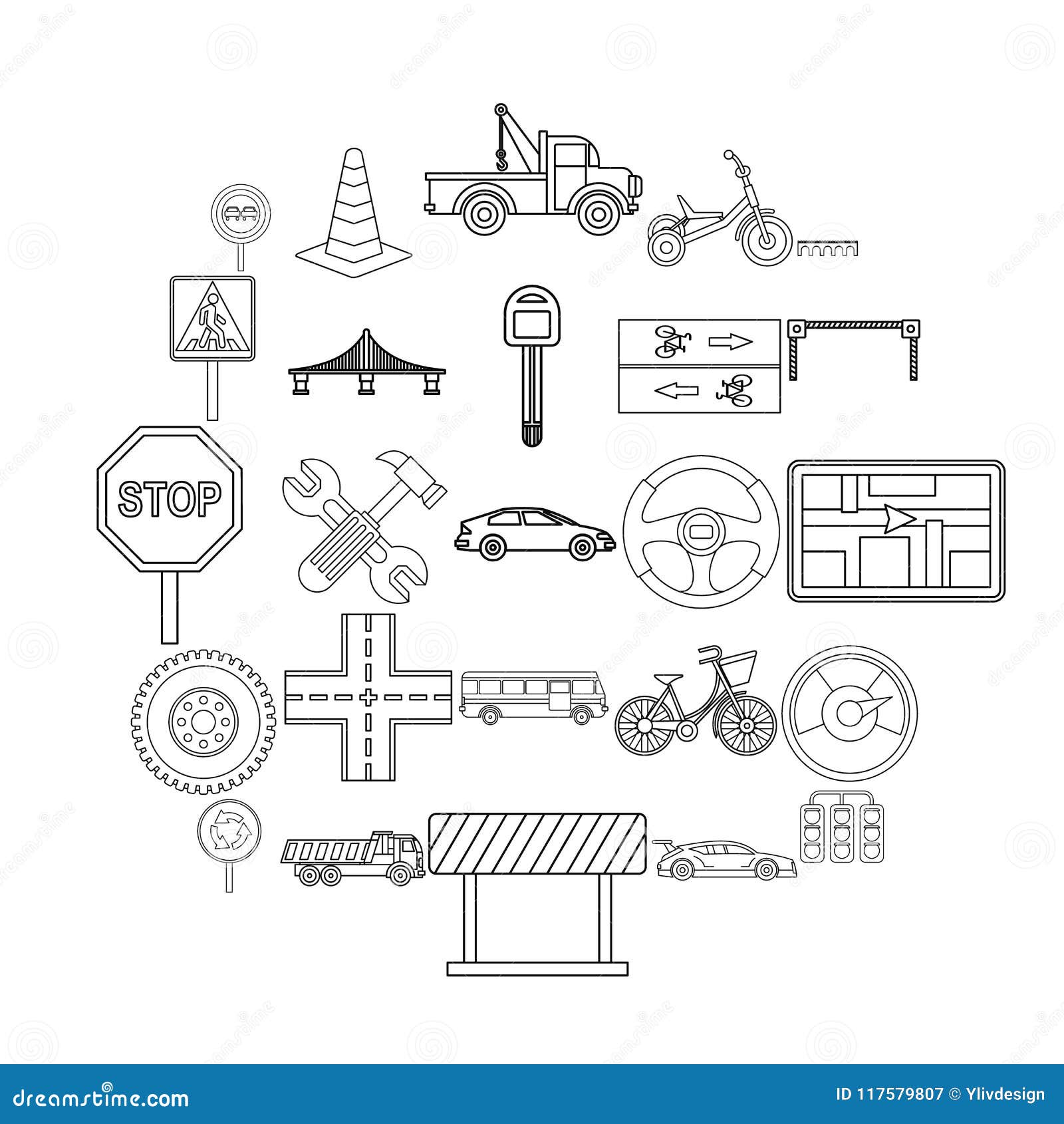 Bitumen Icons Set, Outline Style Stock Vector - Illustration of ...
