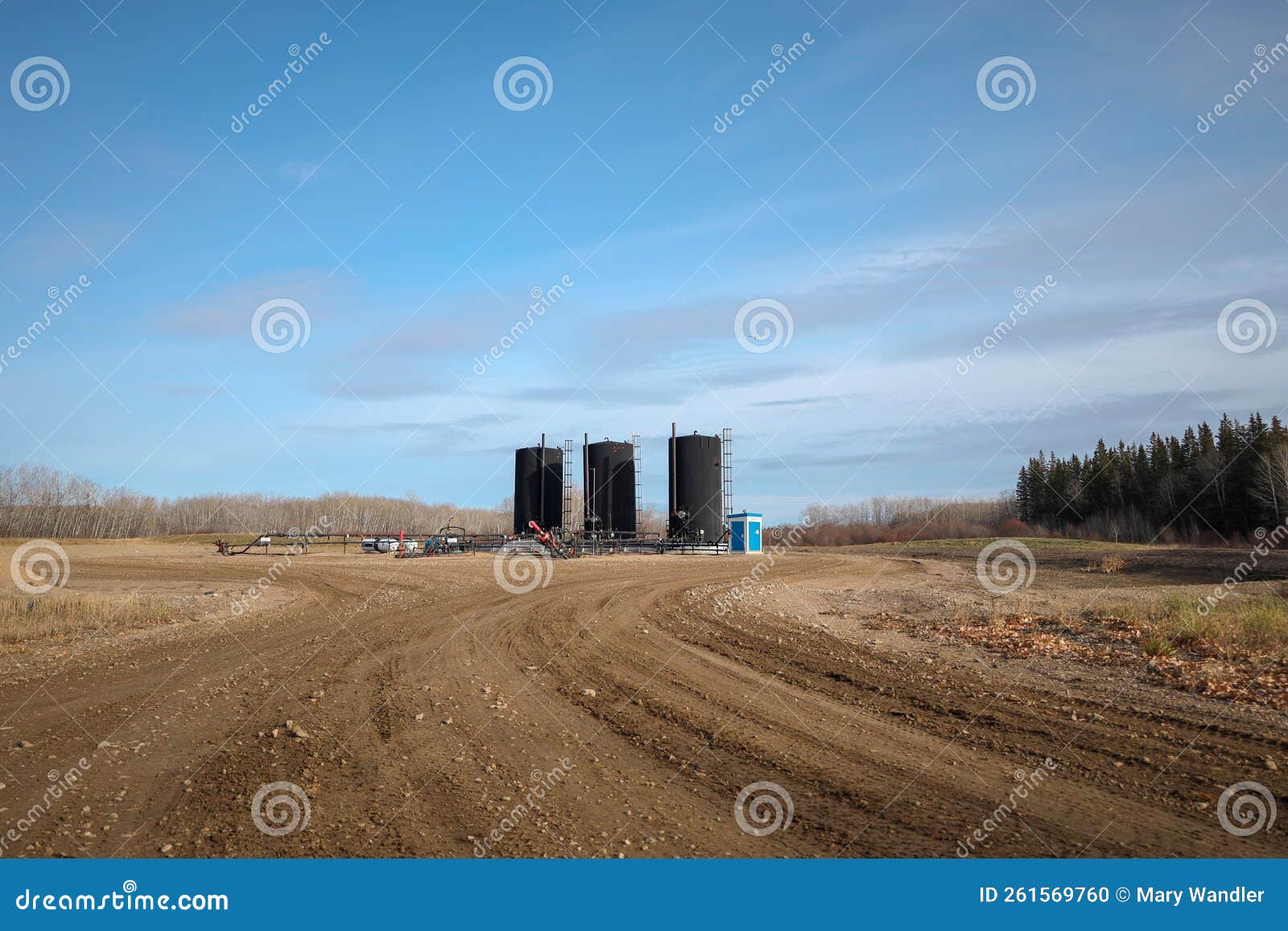 Bitumen Oil Storage Tanks on an Oil Lease Stock Photo - Image of ...