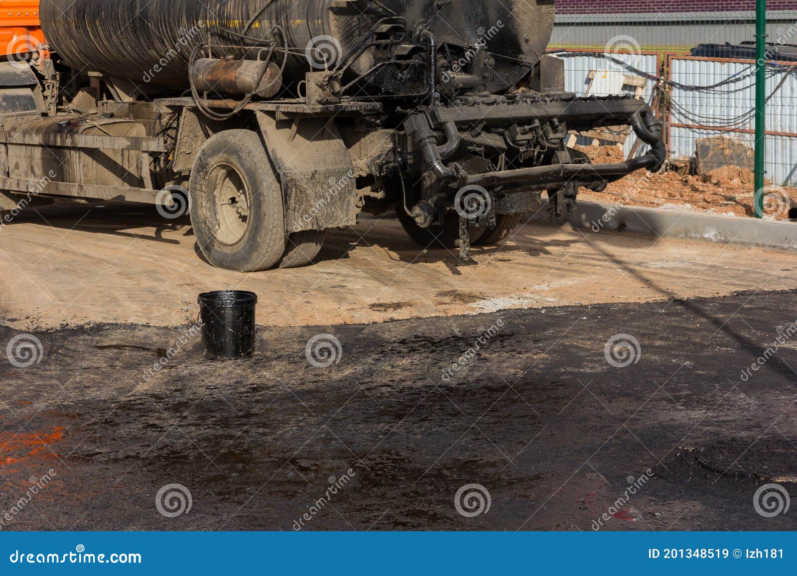 Bitumen Transport Vehicle for Road Construction. Construction of a New ...